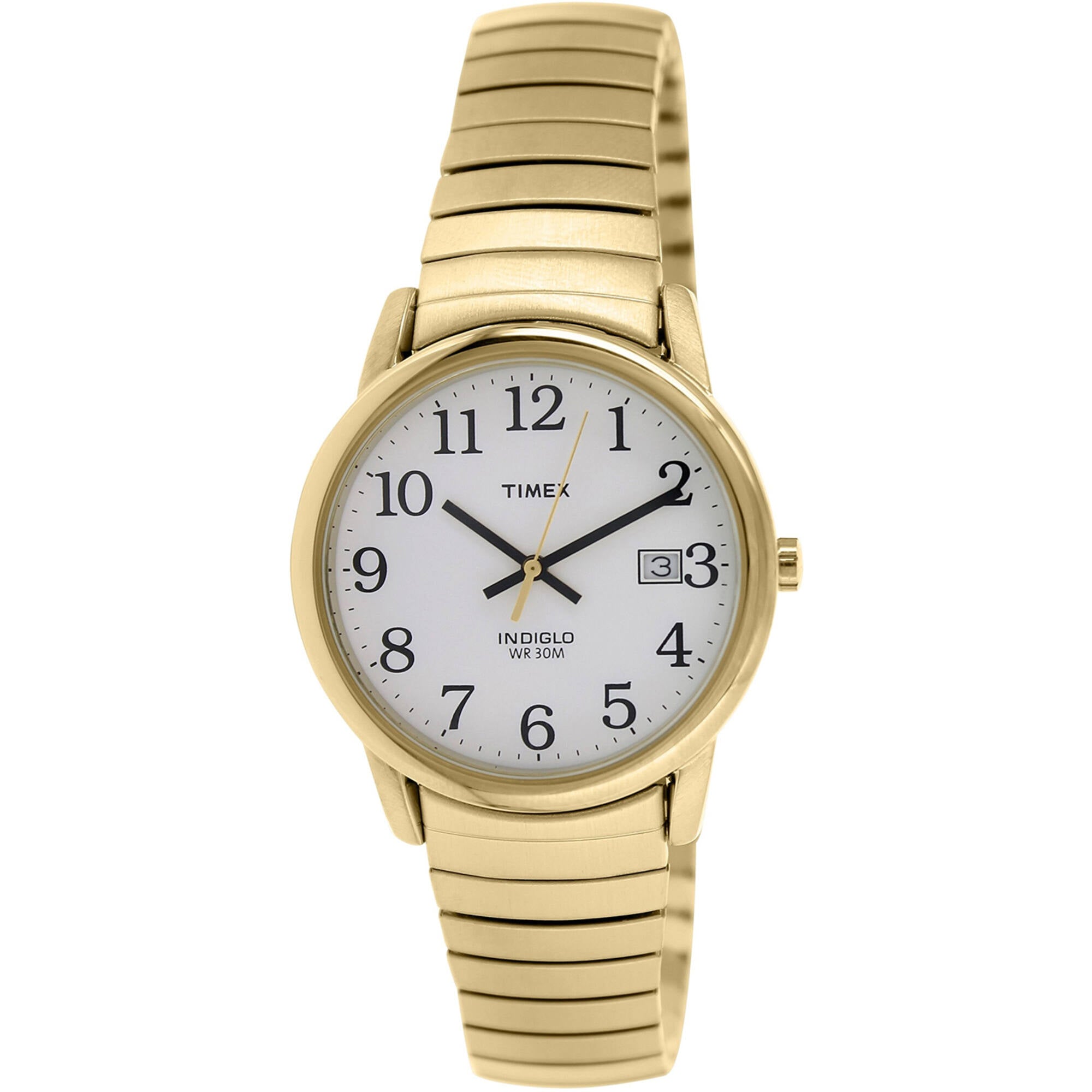 Timex Men's Watch - Easy Reader White Dial Plated Stainless Steel ...