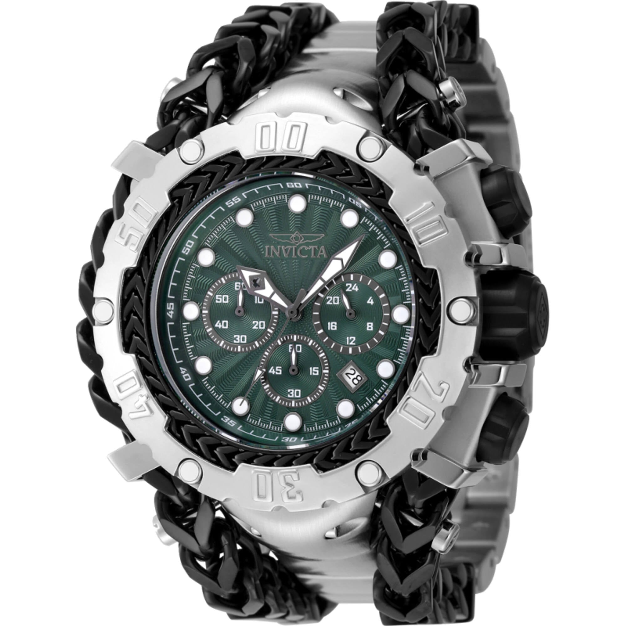 Invicta Men's Watch - Gladiator Chronograph Gunmetal and Green Dial Br