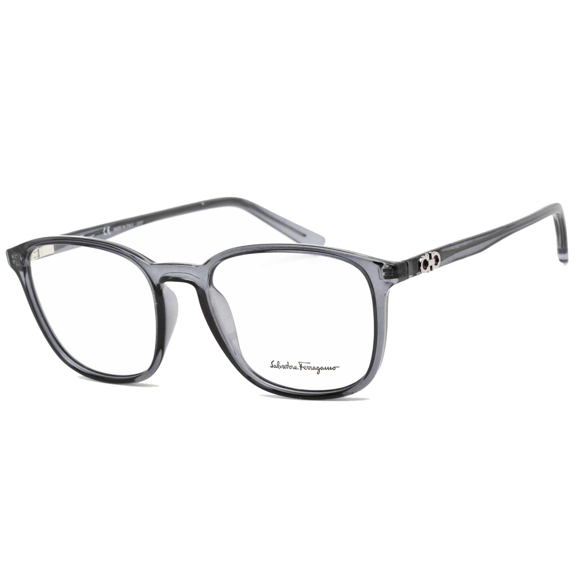 Salvatore Ferragamo Mens Eyeglasses Crystal Grey Rectangular Frame