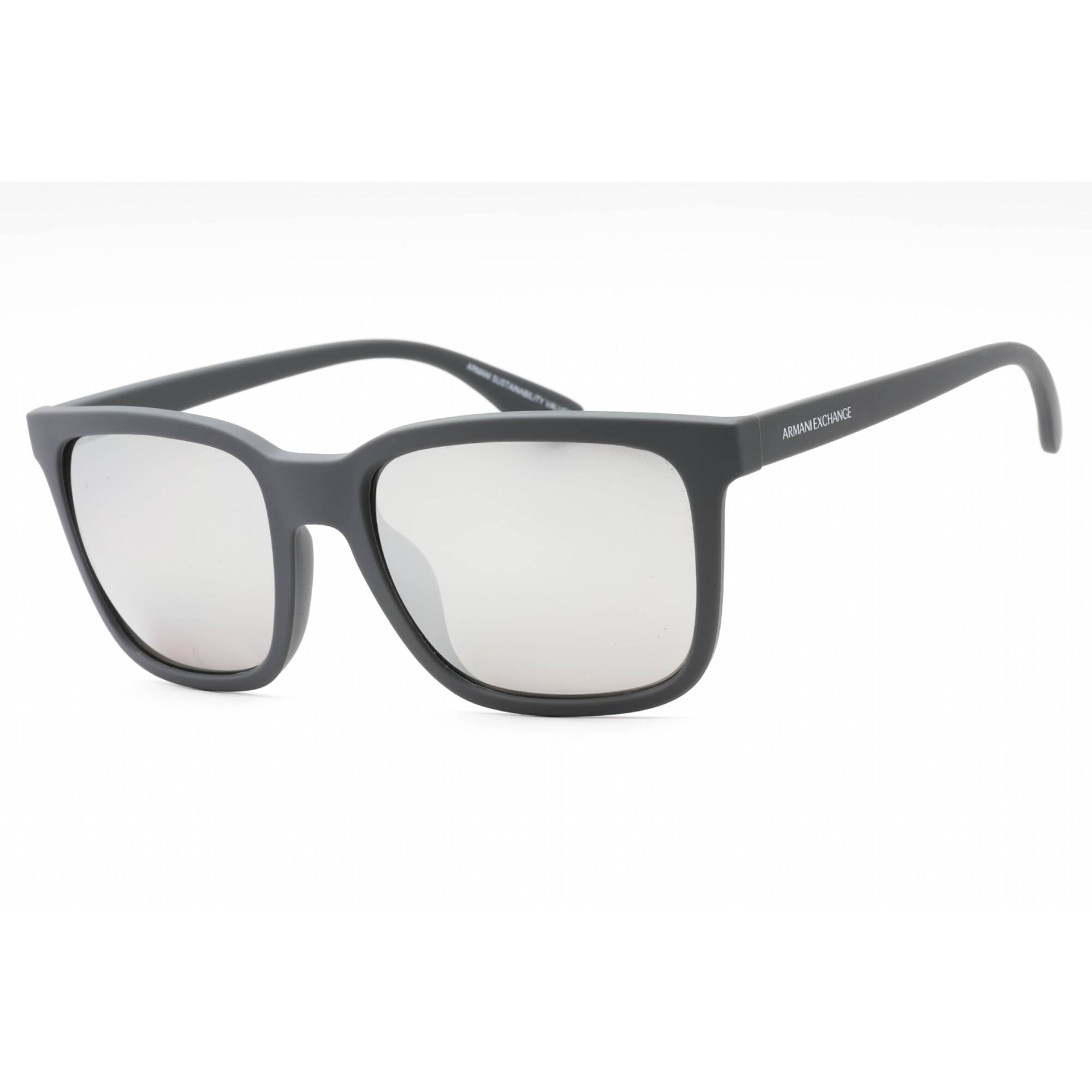 Armani Exchange Men's Eyeglasses - Matte Grey Plastic Square Frame | 0