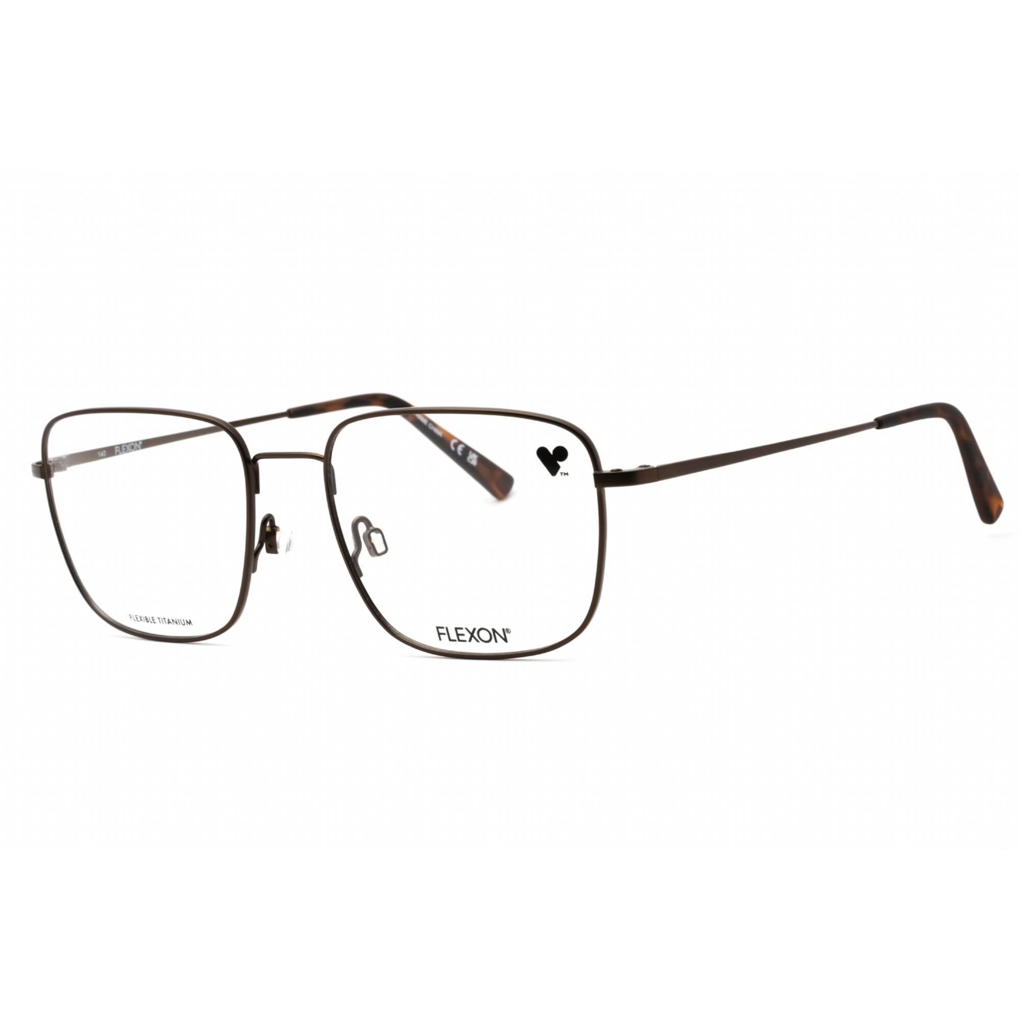 Flexon Men's Eyeglasses - Coffee Metal Rectangular Full Rim Frame ...