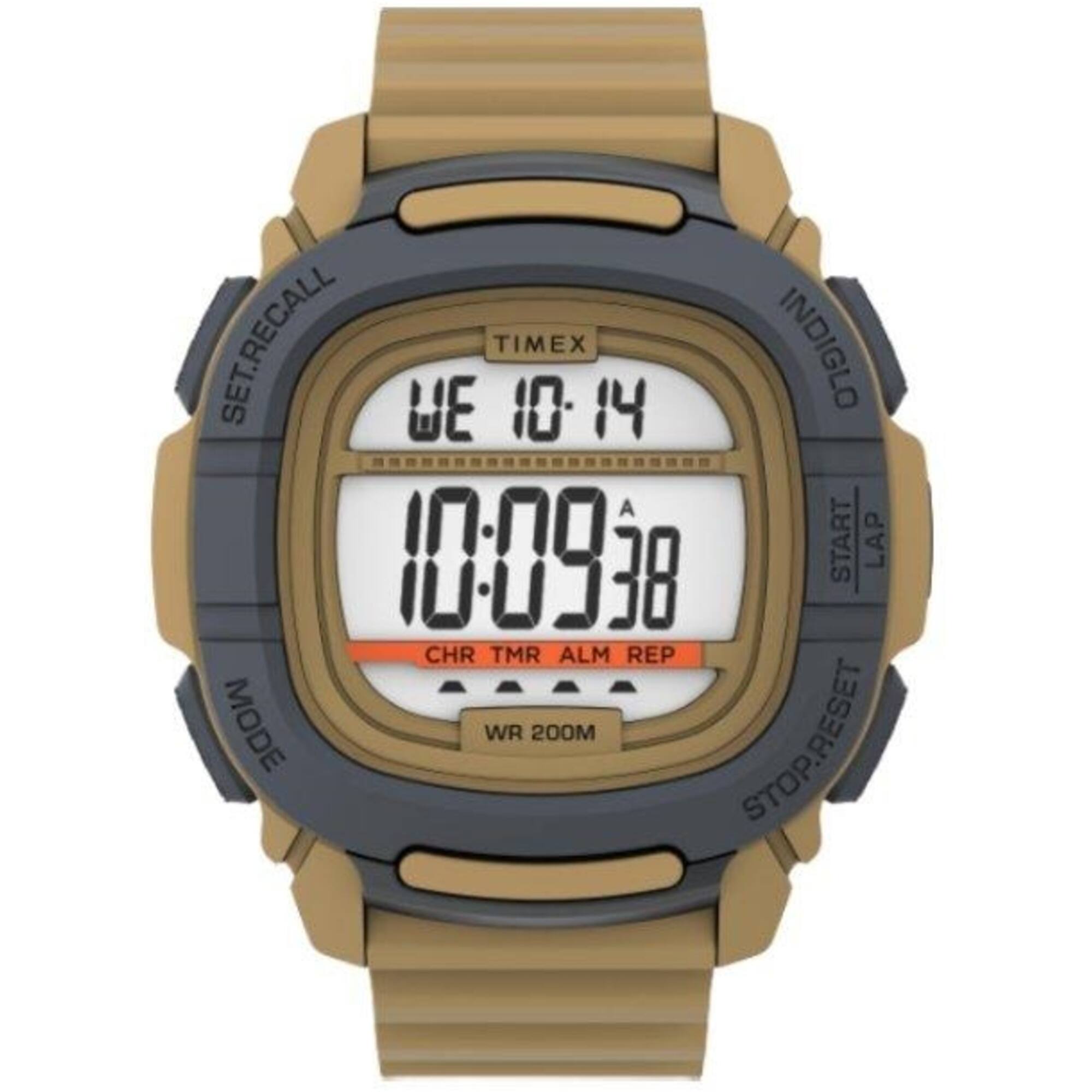Timex Men's Digital Watch - Command White and Beige Dial Shock ...