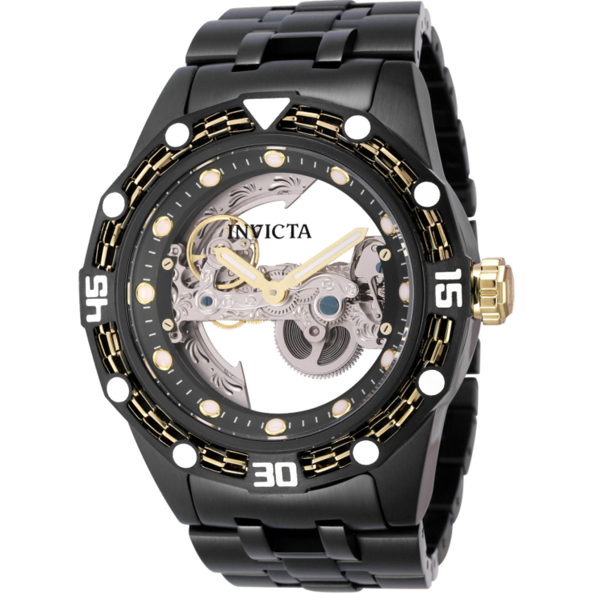Invicta Men's Watch - Bolt Automatic Ghost Bridge Dial Black Steel Bra