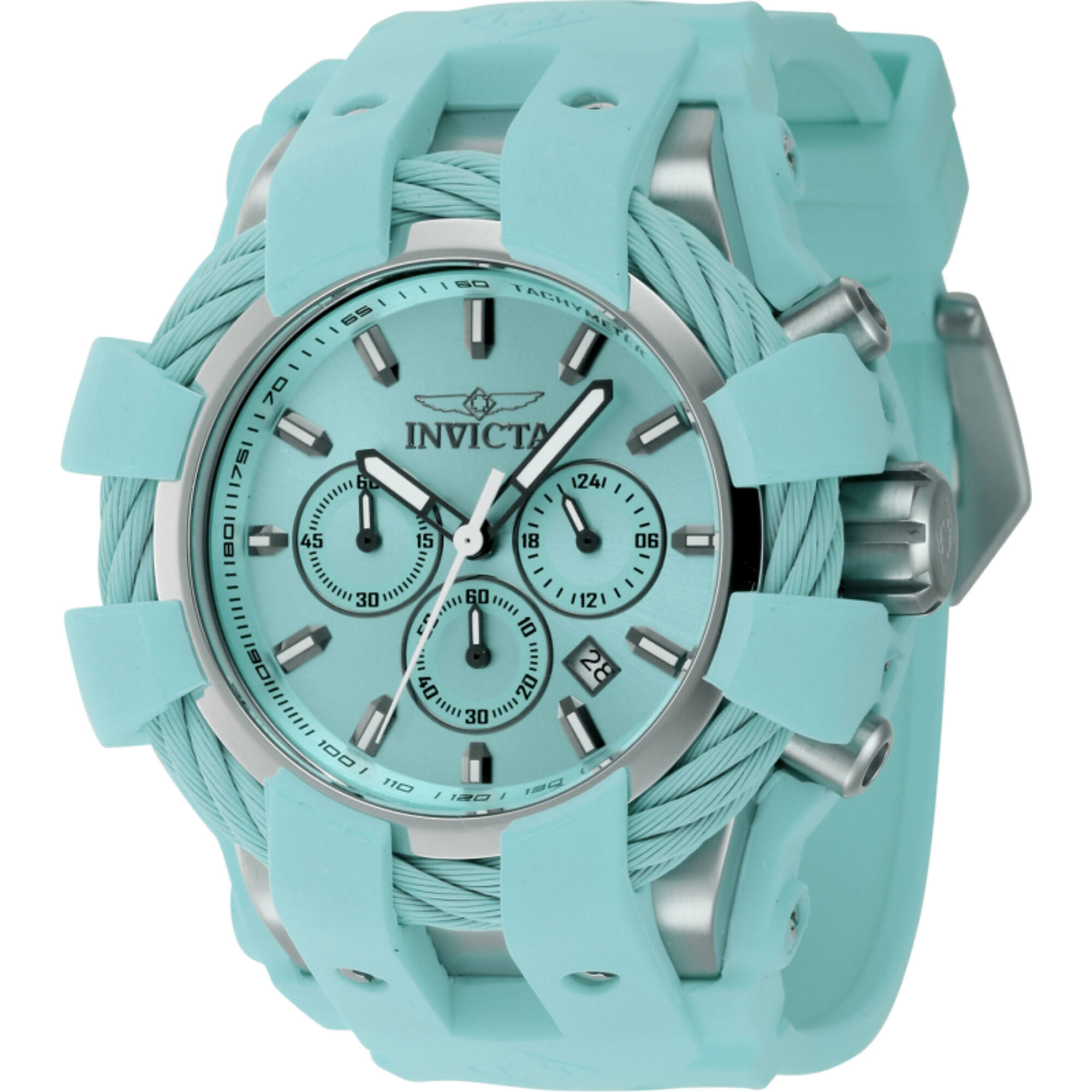 Invicta Men's Watch - Bolt Quartz Chronograph Turquoise Dial Silicone