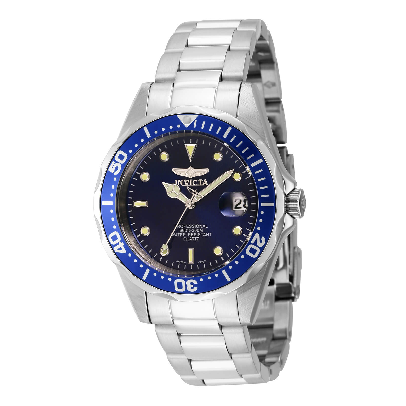 Invicta Men's Stainless Steel Watch - Pro Diver Blue Dial Quartz ...
