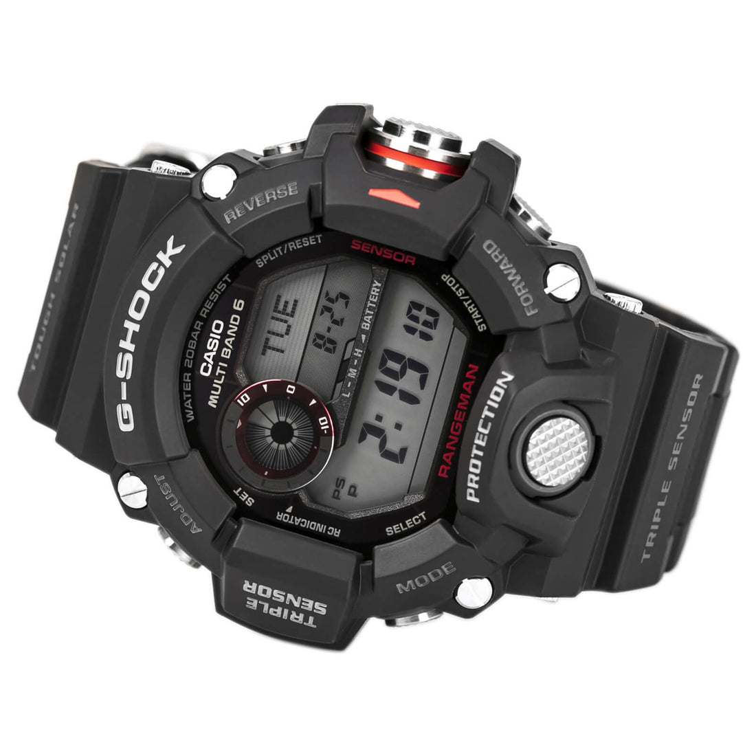 Casio Men's G-Shock Rangeman Tough Solar Black Resin Strap Digital Grey ...