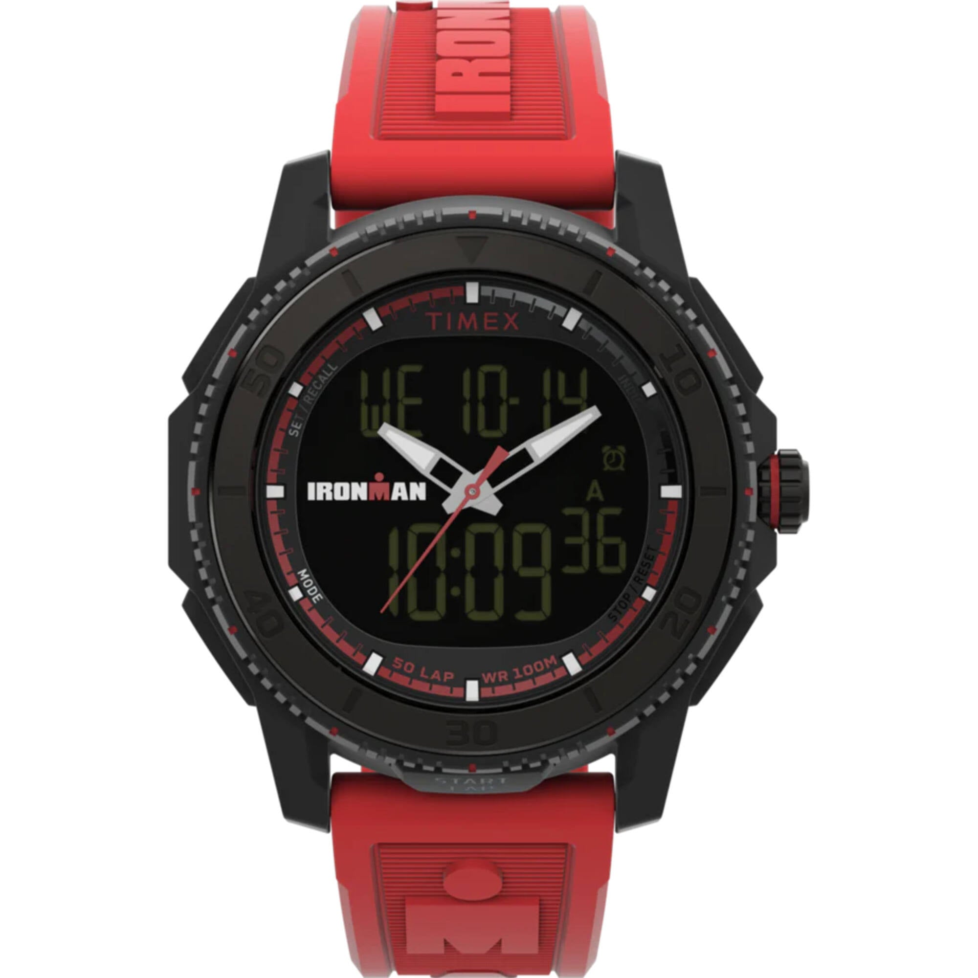 Timex Men's Watch - Ironman Adrenaline Black Analog-Digital Dial Red S
