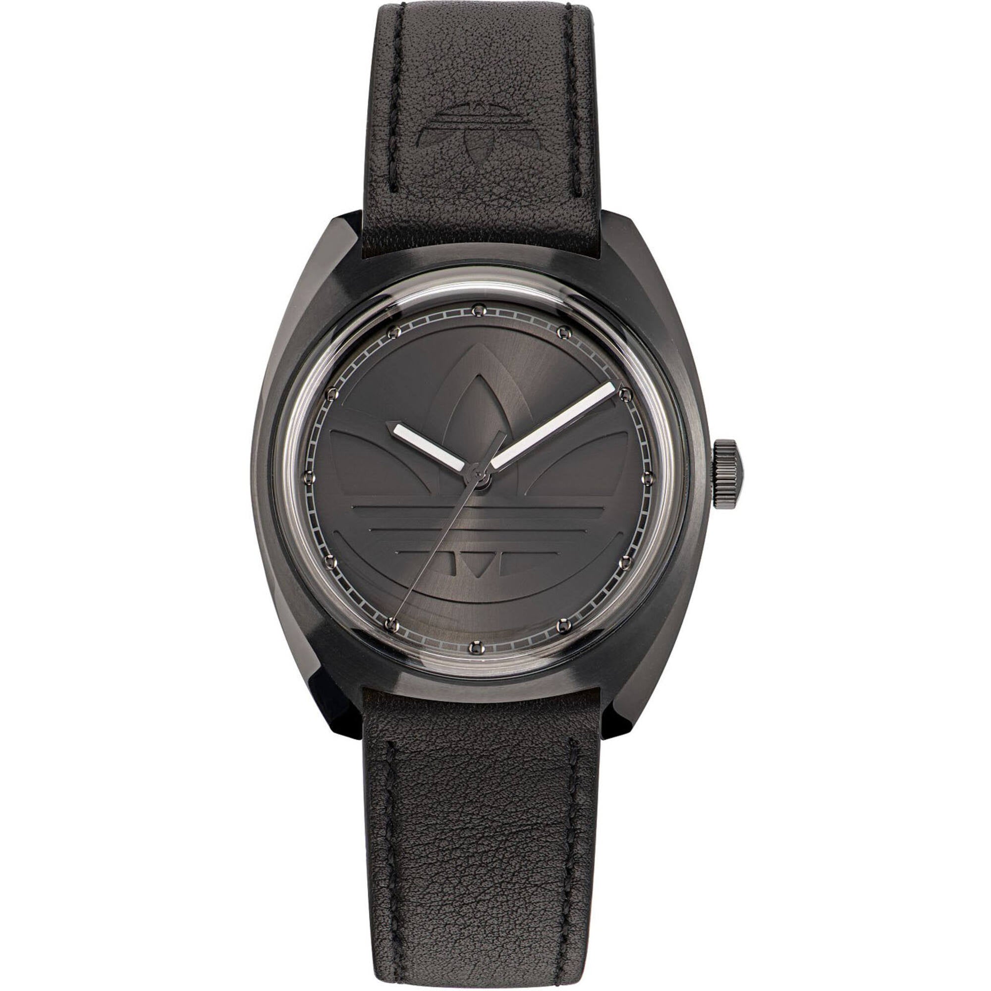 Adidas Men's Watch - Originals Quartz Black Dial Genuine Leather Strap