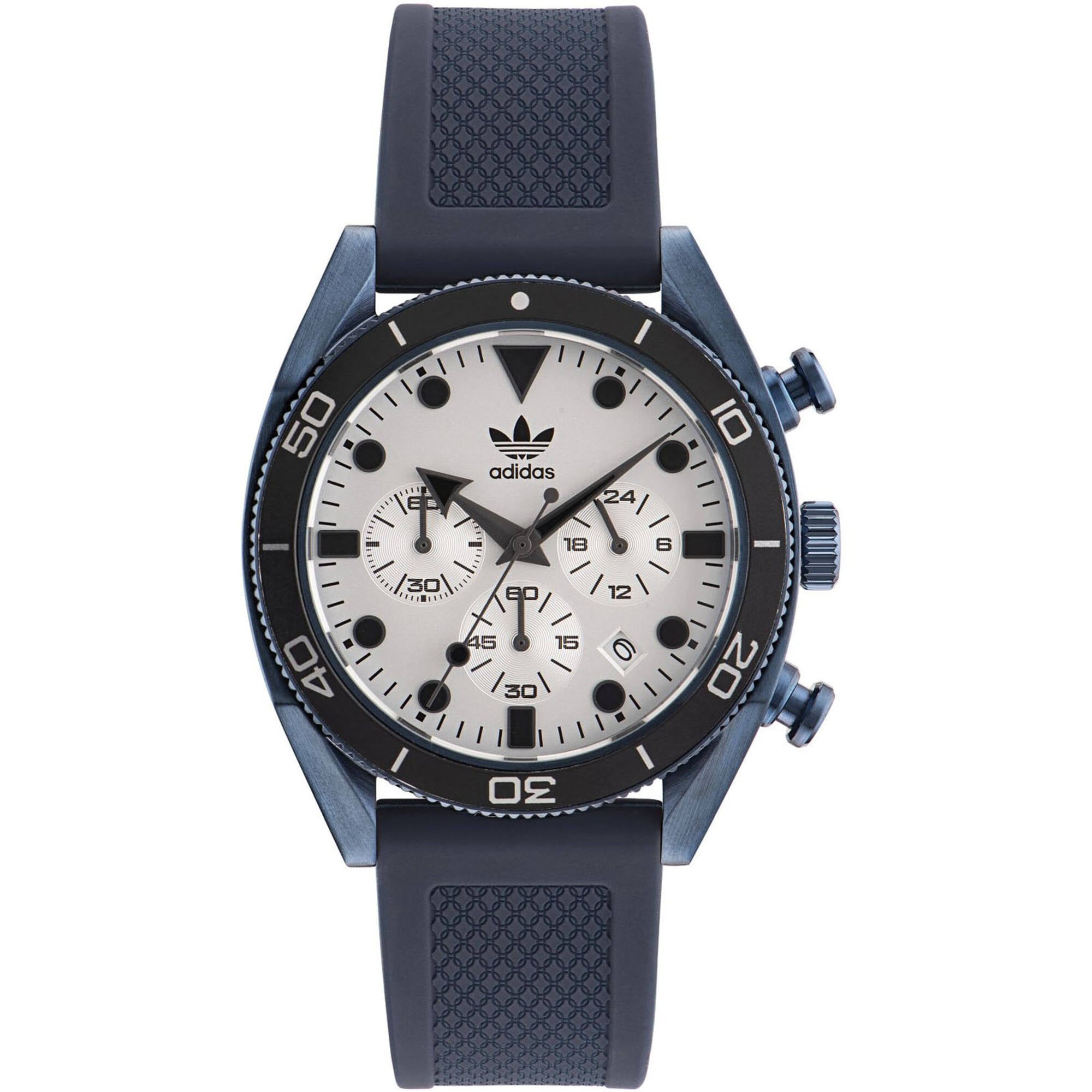 Adidas Men's Watch - Originals Quartz White Dial Navy Blue Rubber Stra