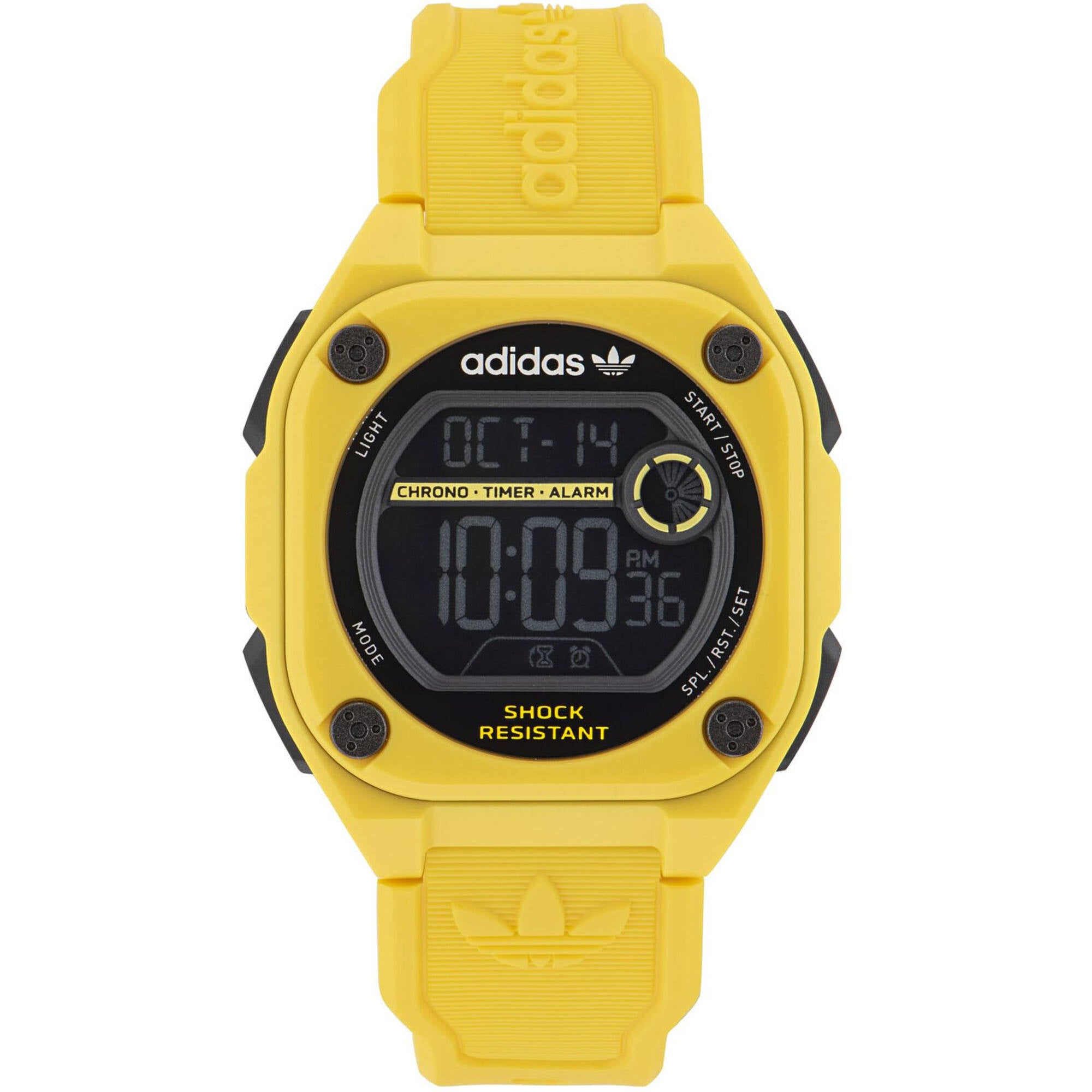 Adidas Men's Watch - Originals Quartz Black Digital Dial Yellow Strap
