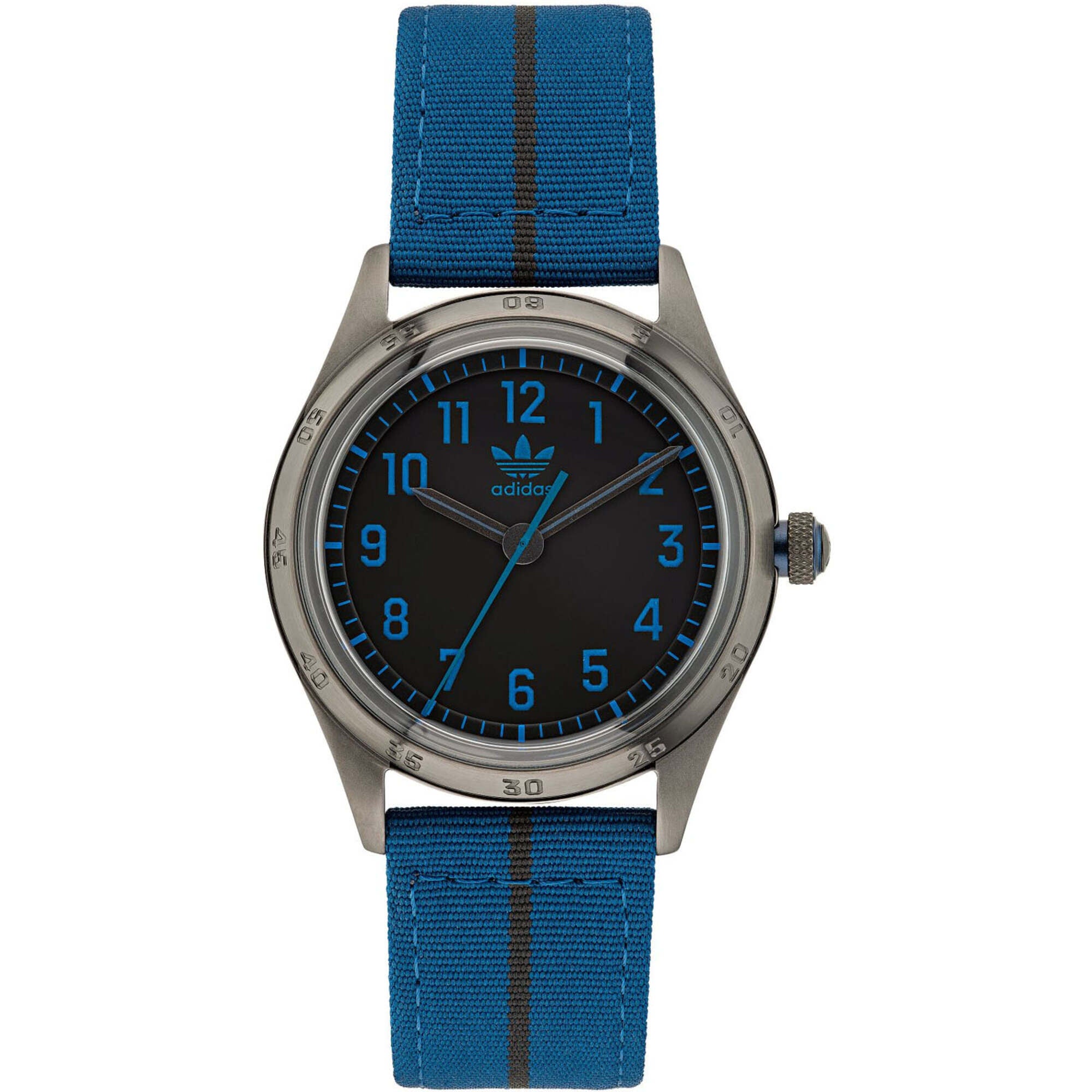 Adidas Men's Watch - Originals Quartz SS Case Black Dial Fabric Strap