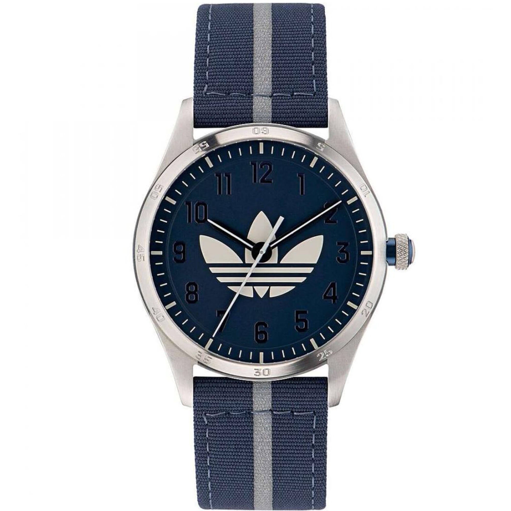 Adidas Men's Watch - Originals Quartz SS Case Blue Dial Fabric Strap ...
