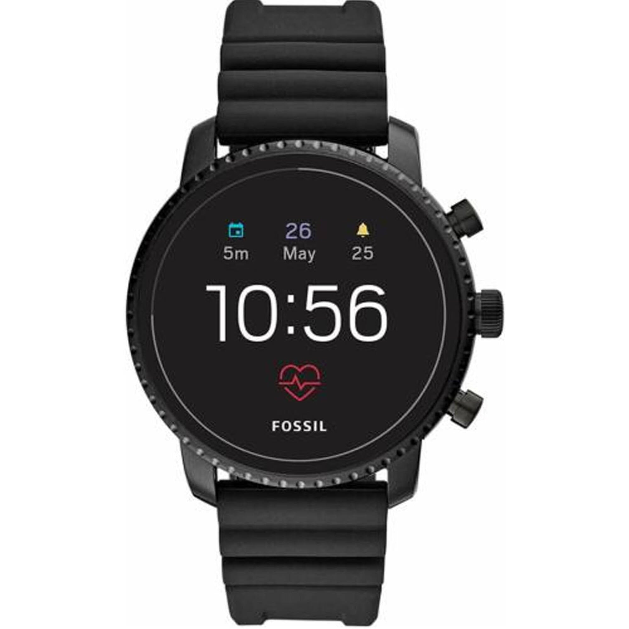 Fossil Men's Watch - Explorist Quartz Black Dial Rubber Strap Digital