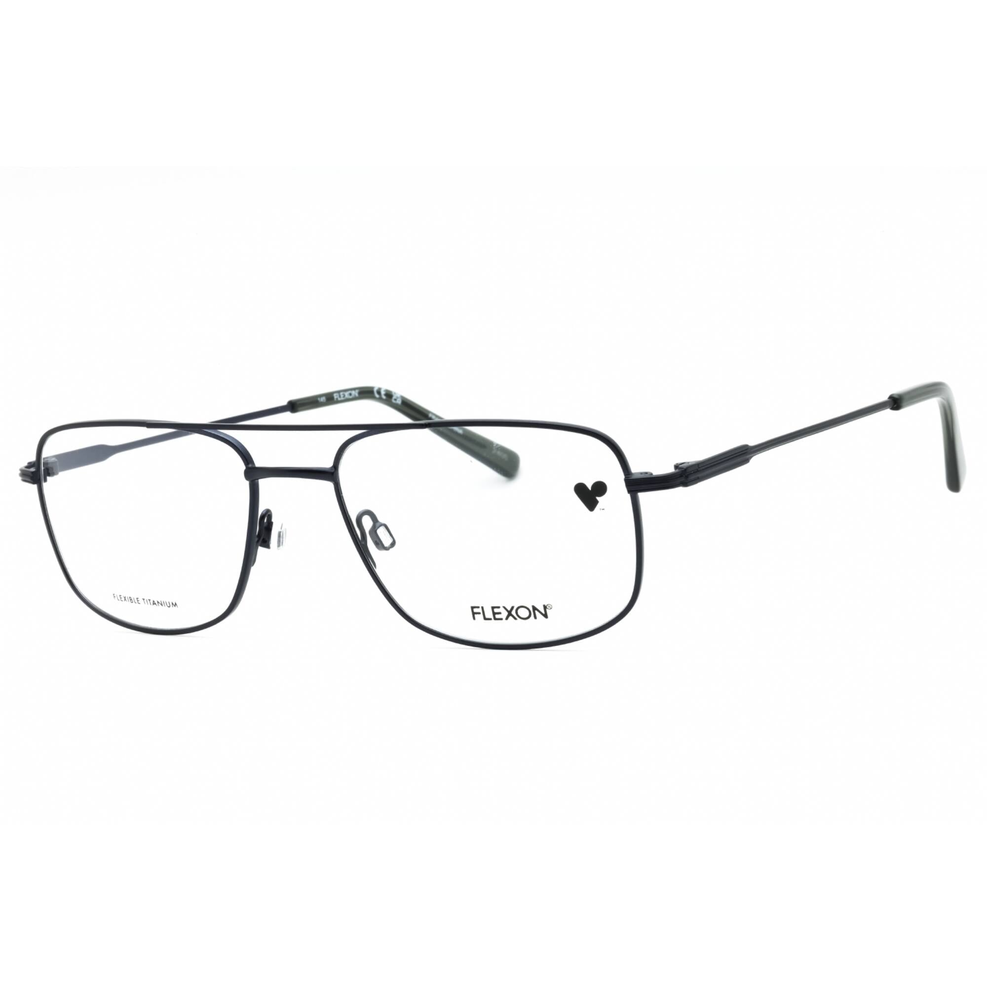 Flexon Men's Eyeglasses - Matte Navy Rectangular Metal Frame | FLEXON