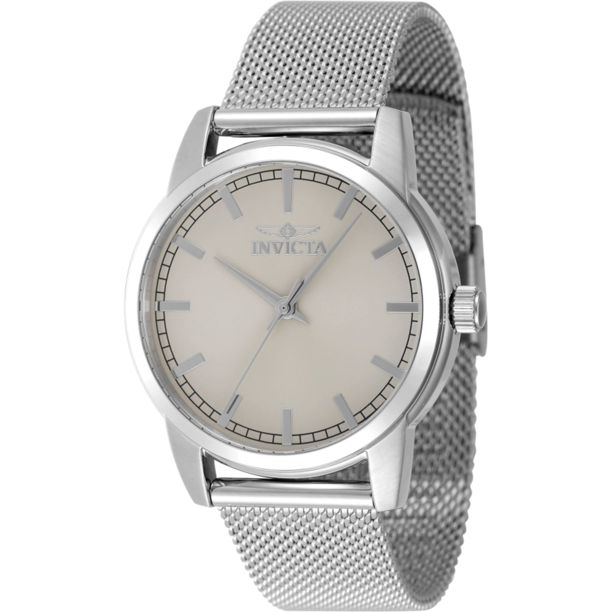 Invicta Women's Watch - Celestial Quartz Ivory Dial Silver Steel Mesh