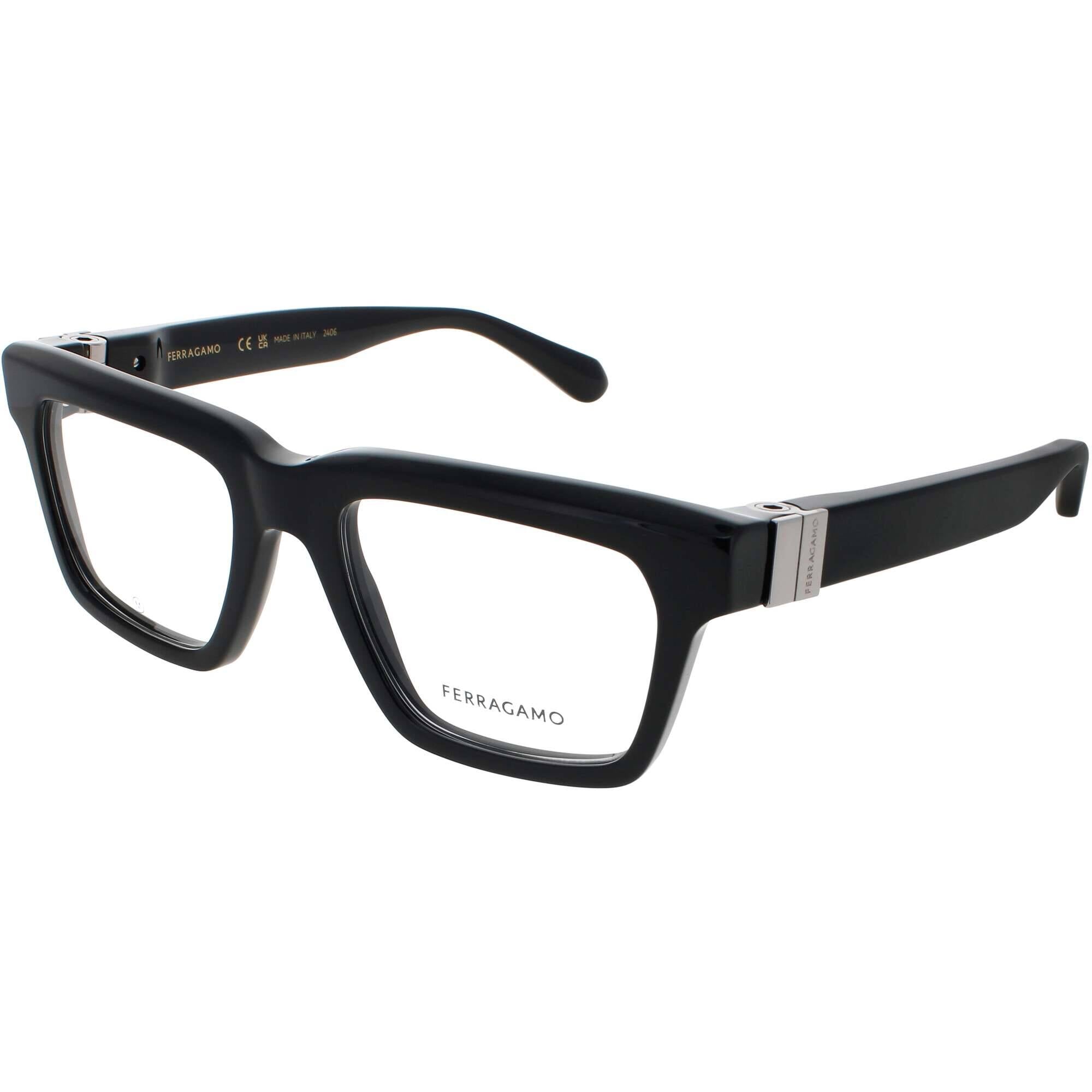 Salvatore Ferragamo Men's Eyeglasses - Black Plastic Browline Frame