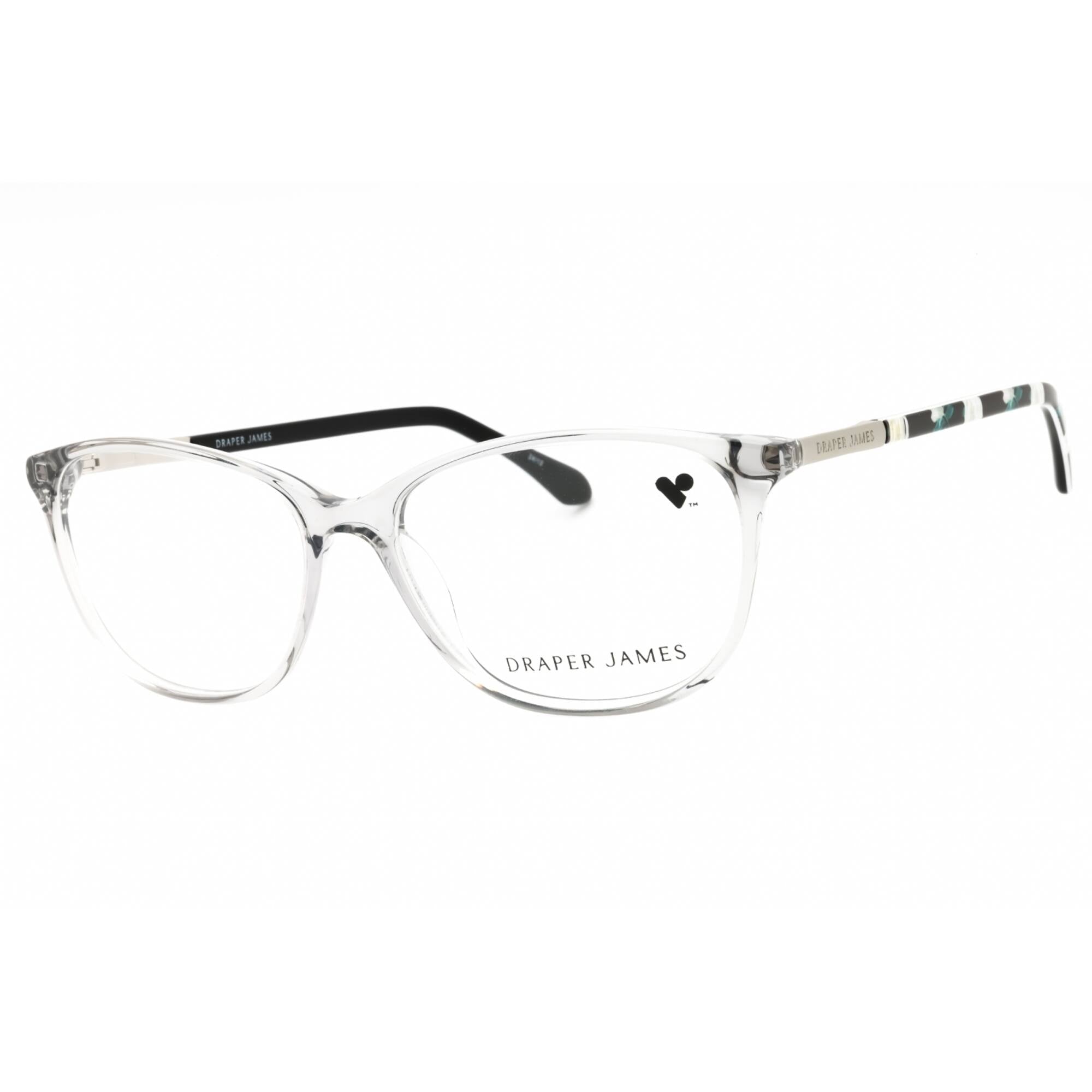 Draper James Women's Eyeglasses - Grey Crystal Acetate Cat Eye Full Ri