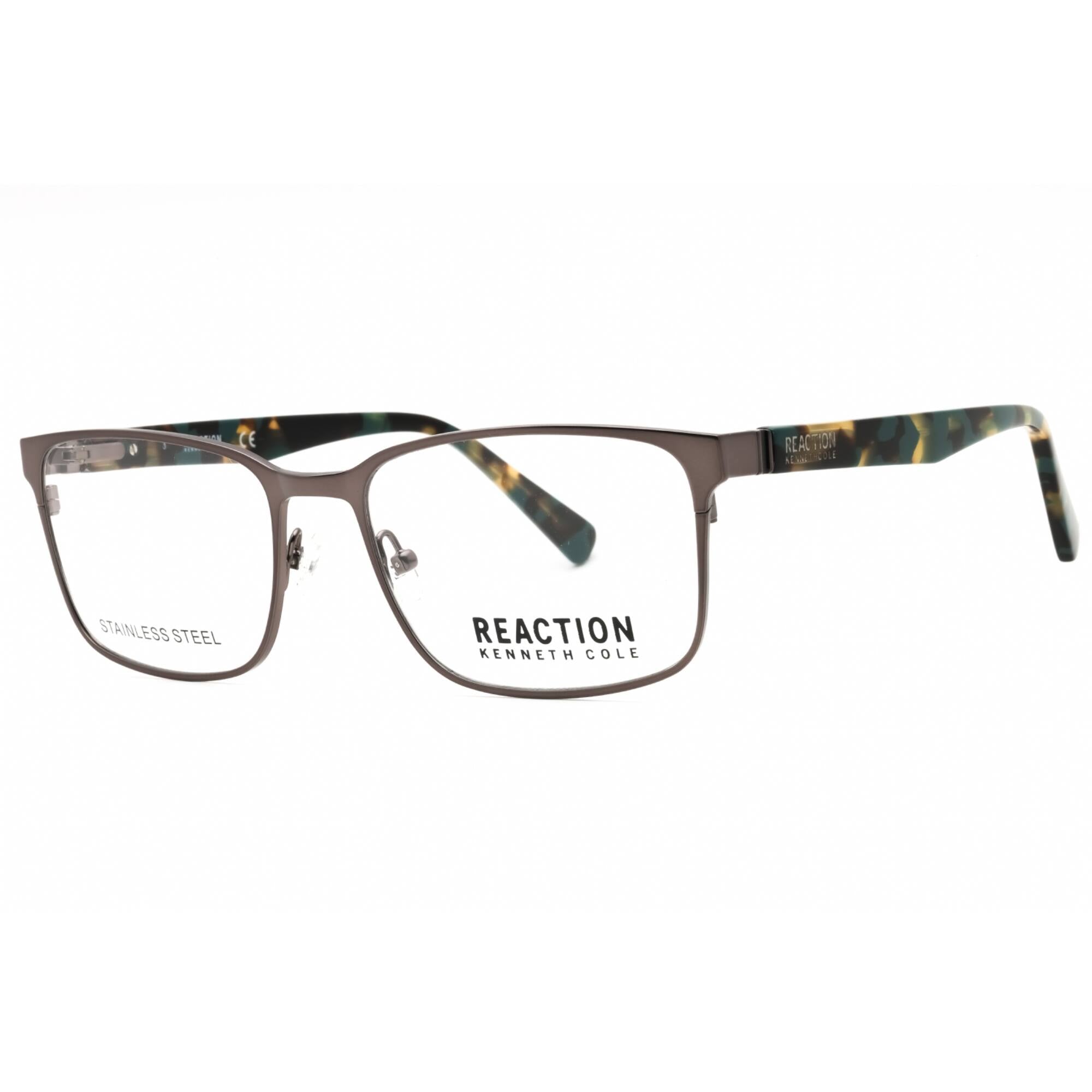 Kenneth Cole Reaction Men's Eyeglasses - Matte Gunmetal Metal Rectangu
