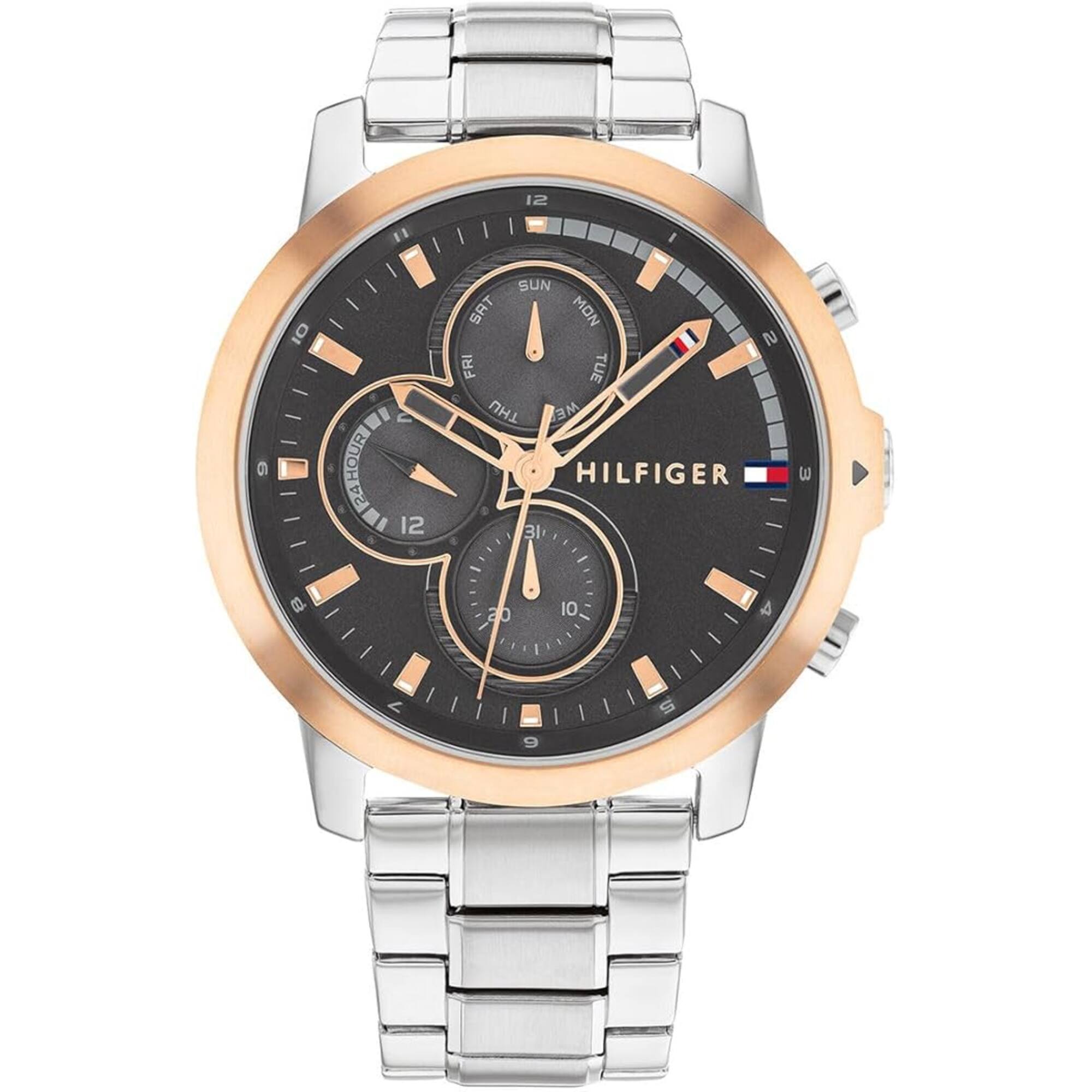 Tommy Hilfiger Men's Watch - Jameson Black Dial Stainless Steel Bracel