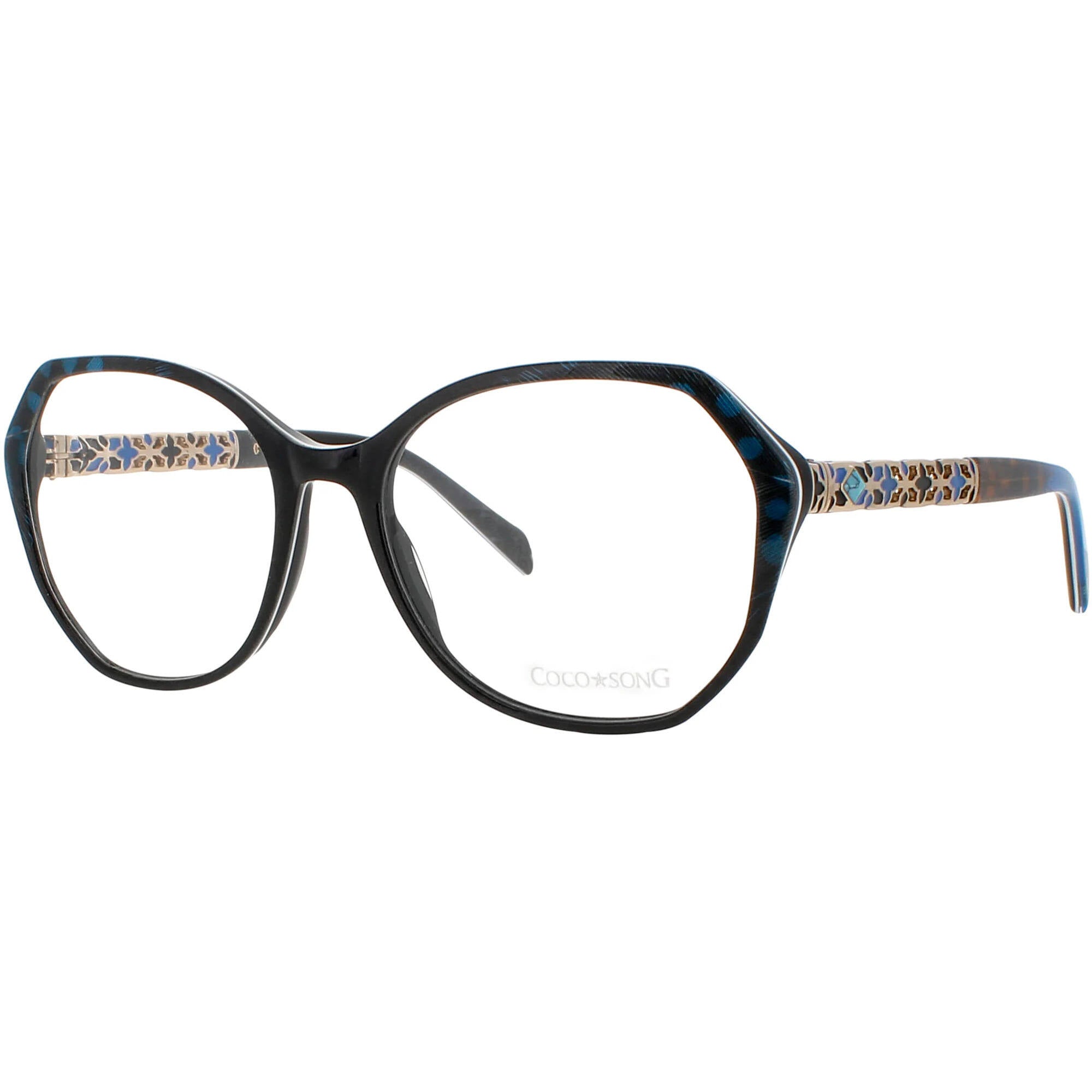 Coco Song Women's Eyeglasses - Black Blue Plastic Butterfly | SWEET SK