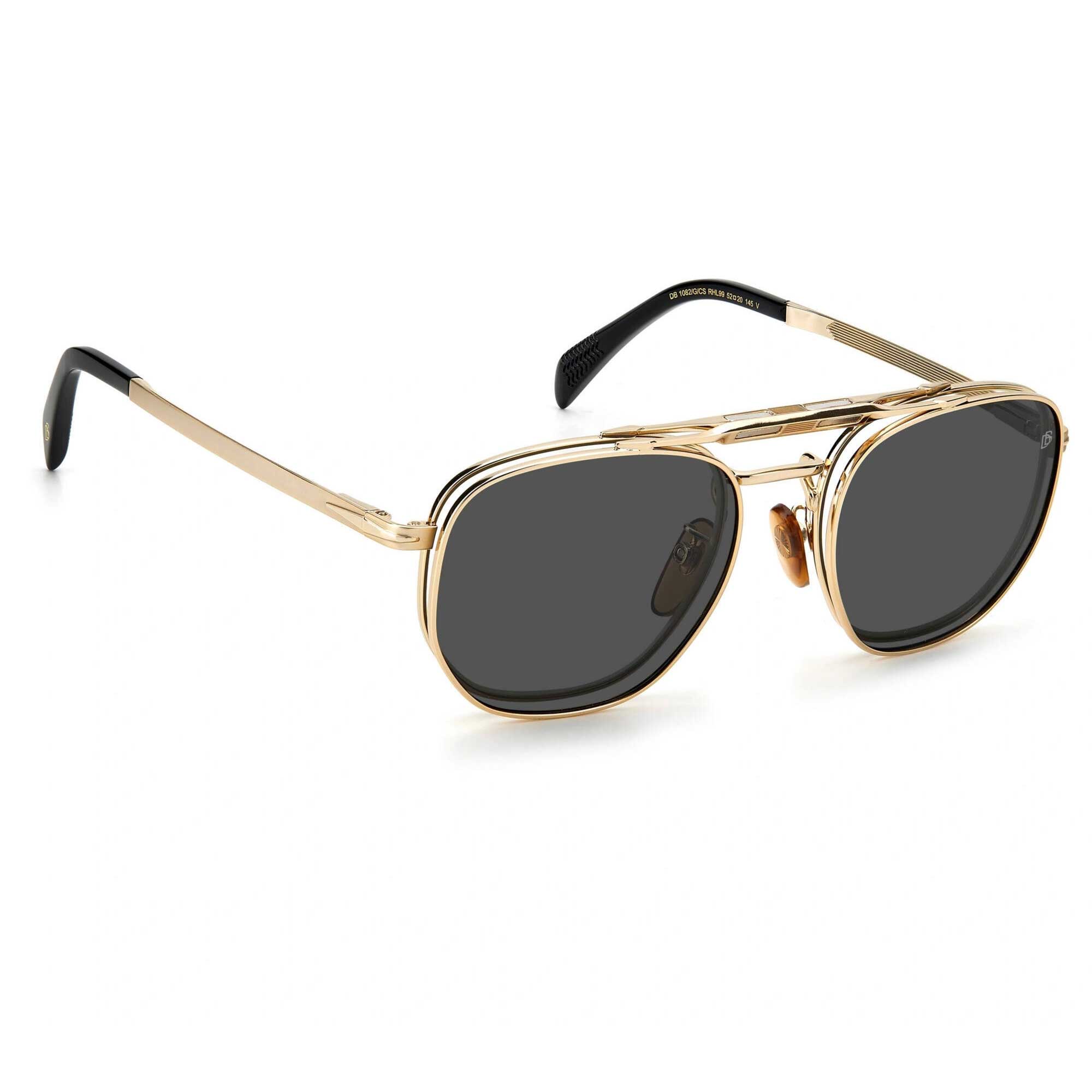 David Beckham Men's Sunglasses - Gold Black Metal Full Rim Pilot Frame
