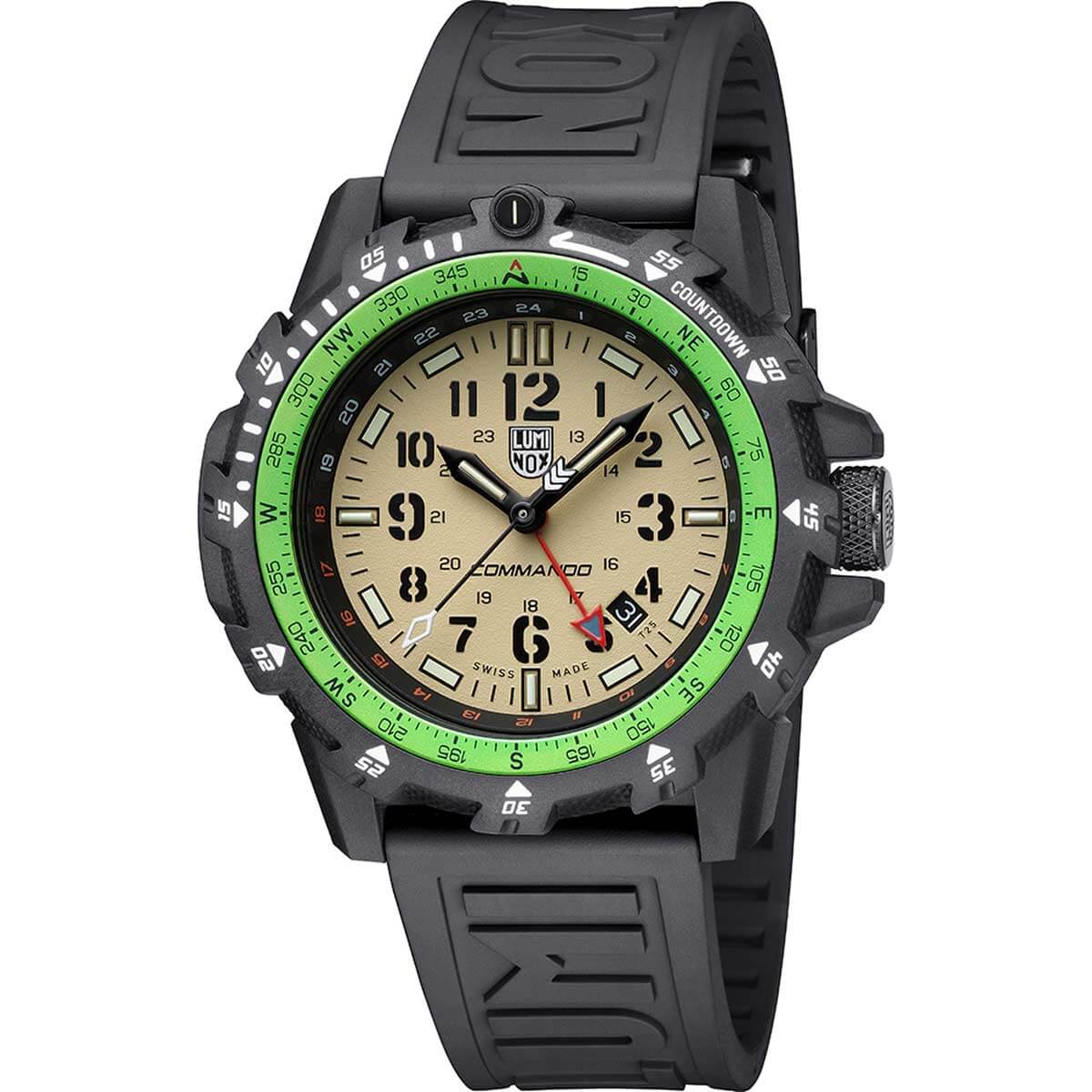 Luminox Men's Swiss Quartz Watch - Commando Raider Beige Dial Black ...