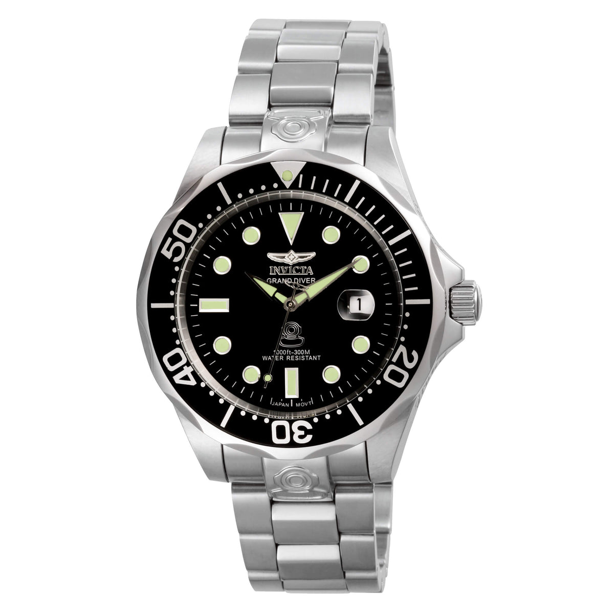 Invicta 3044 Men's Stainless Steel Bracelet Automatic Grand