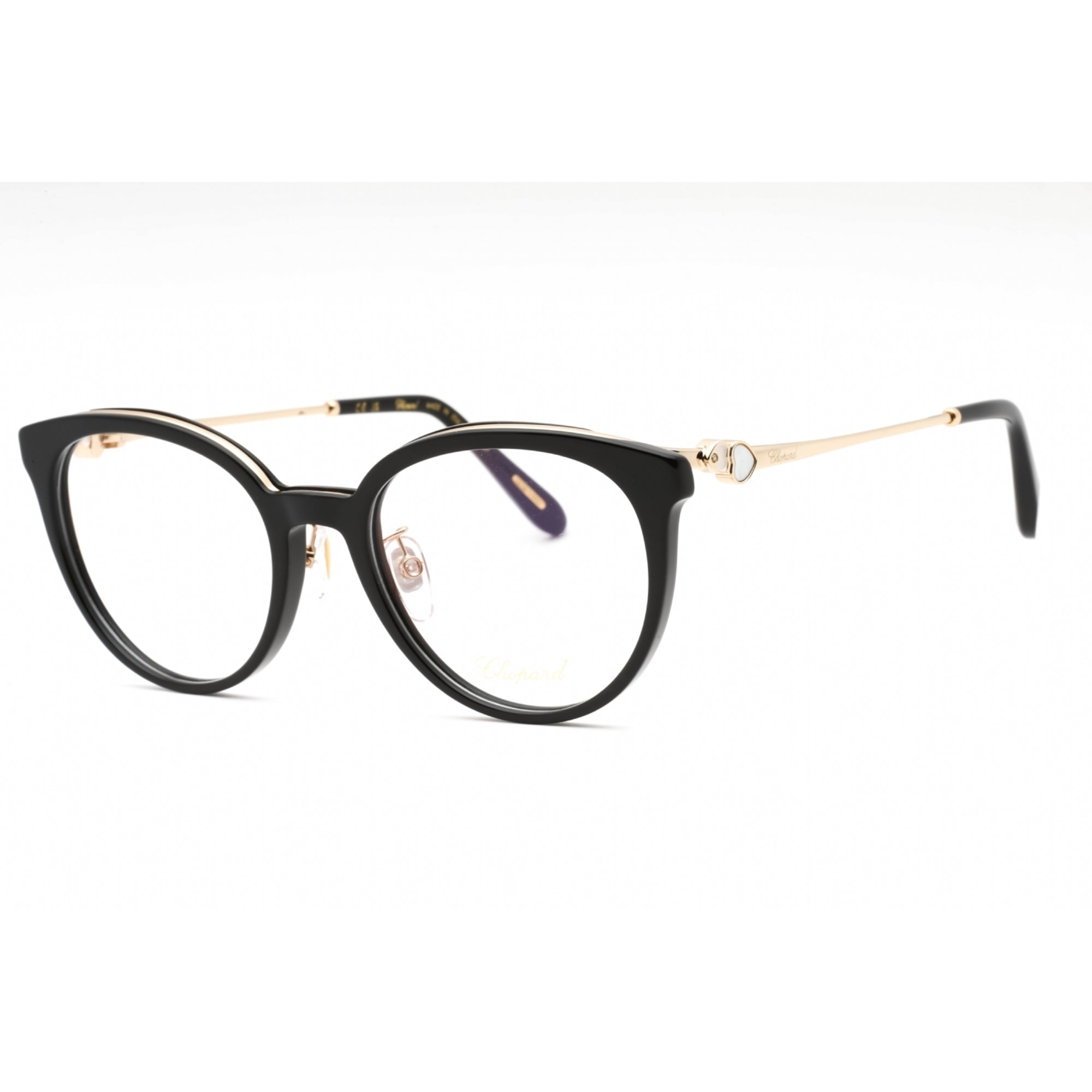Chopard Men's Eyeglasses - Shiny Black Plastic Oval Full Rim Frame | V