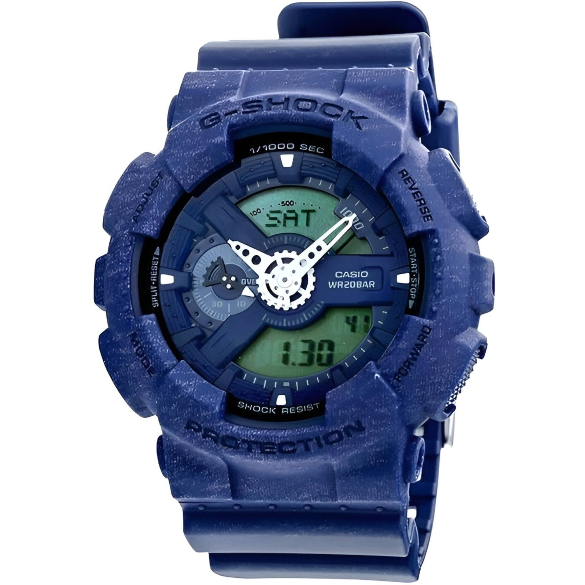 Casio Men's Watch - G-Shock Quartz Blue Resin Dial Strap Analog Digita