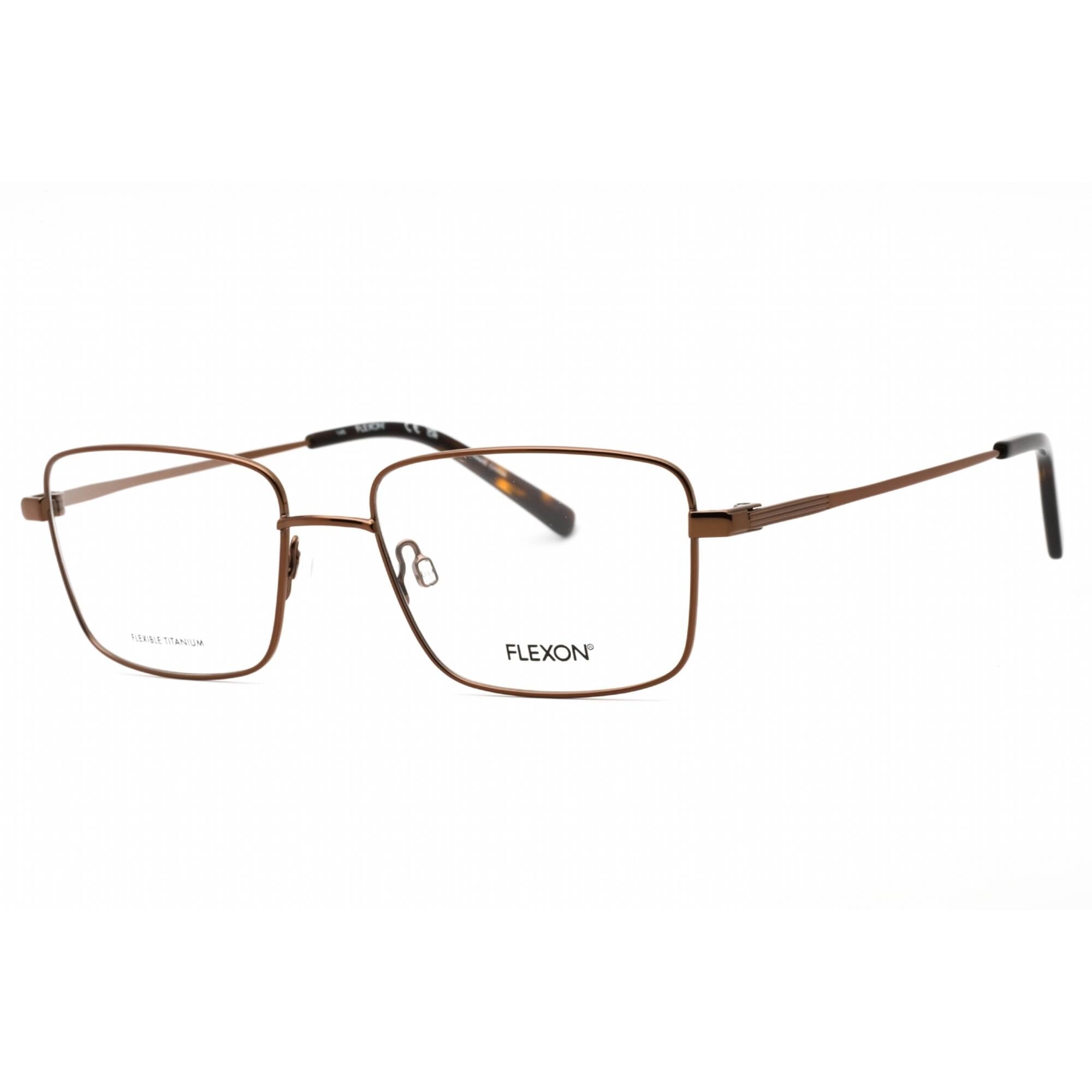 Flexon Men's Eyeglasses - Dark Brown Rectangular Full Rim Frame | FLEX