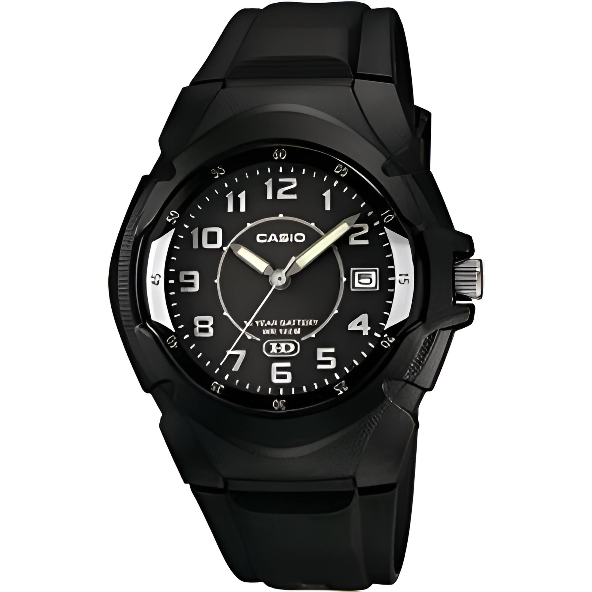 Casio Men's Watch - Quartz Oval Case Black Dial Resin Strap | MW-600-1