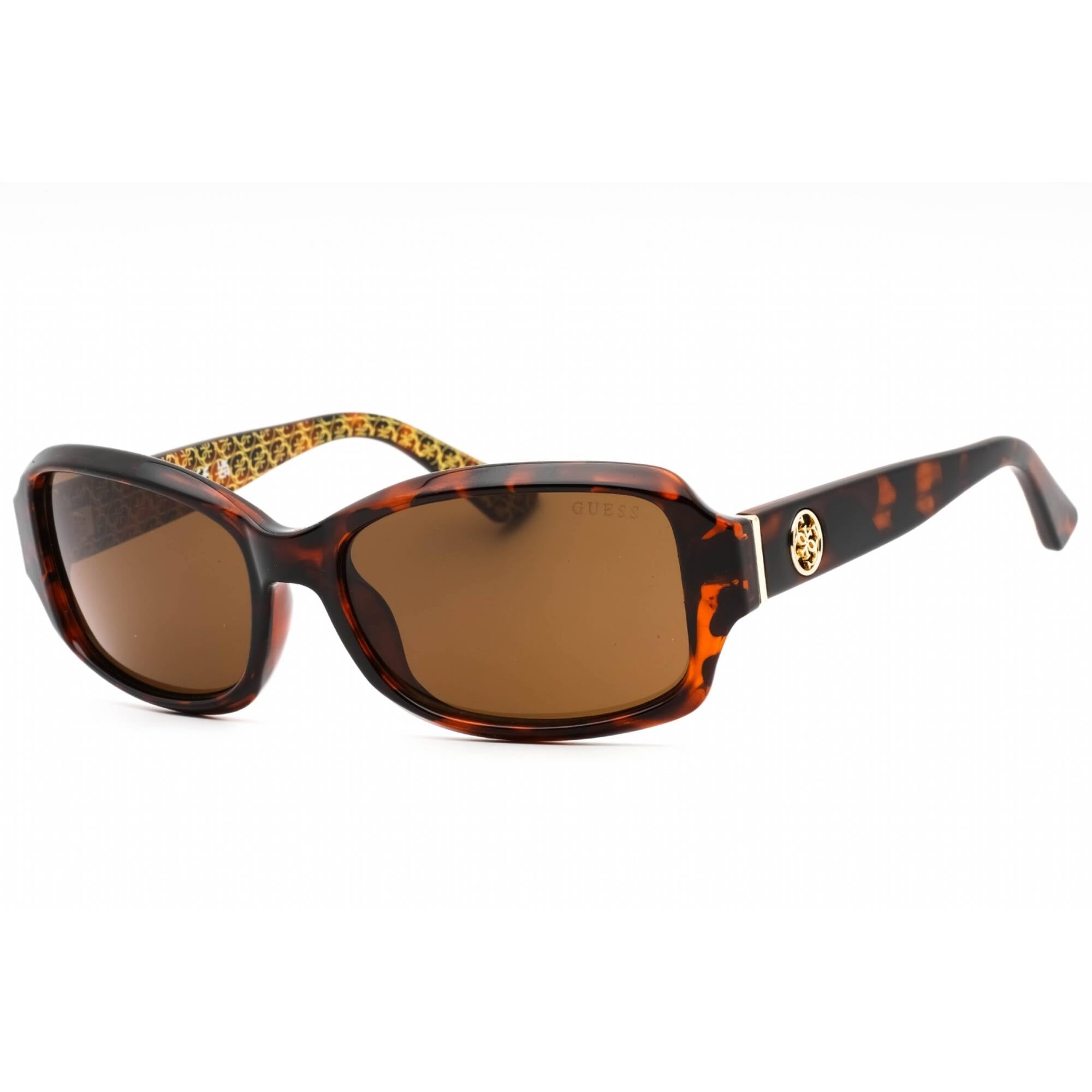 Guess Women's Sunglasses - Dark Brown Plastic Rectangular Full Rim Fra