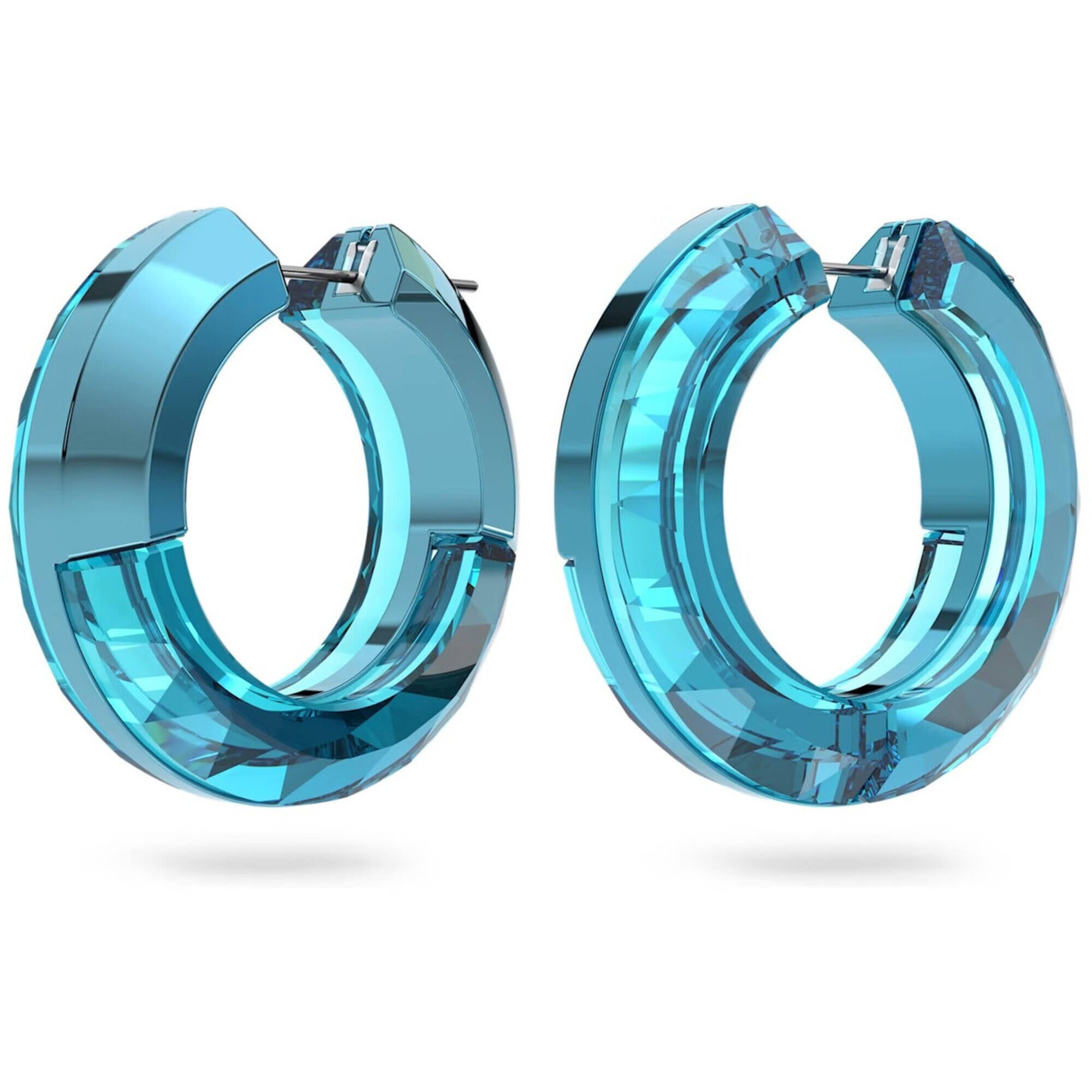 Swarovski Women's Hoop Earrings - Lucent Blue Aluminum and Crystals ...