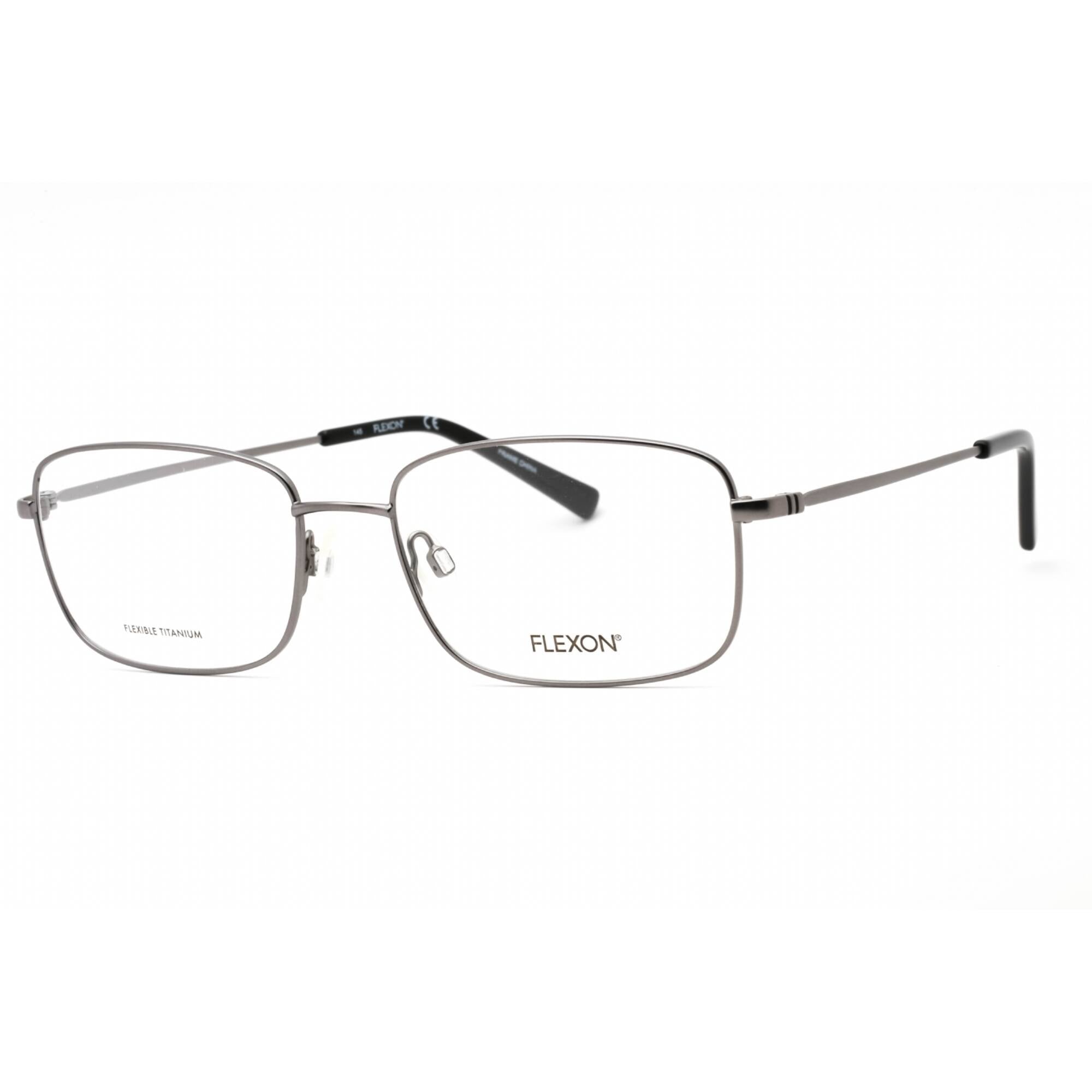 Flexon Men's Eyeglasses - Matte Gunmetal Metal Rectangular Frame | FLE