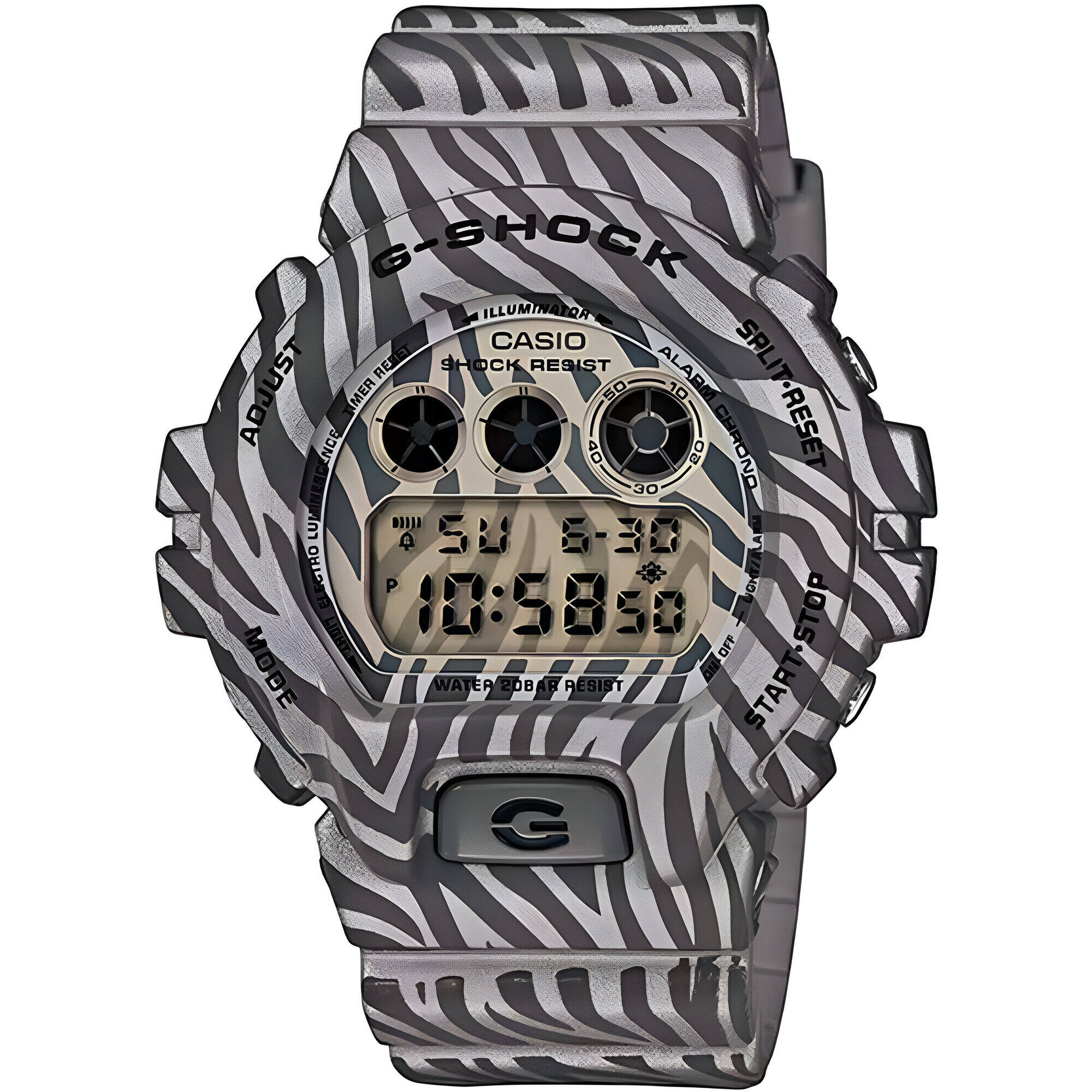 Casio Men's Watch - G-Shock Grey Digital Dial Resin Strap Chronograph ...