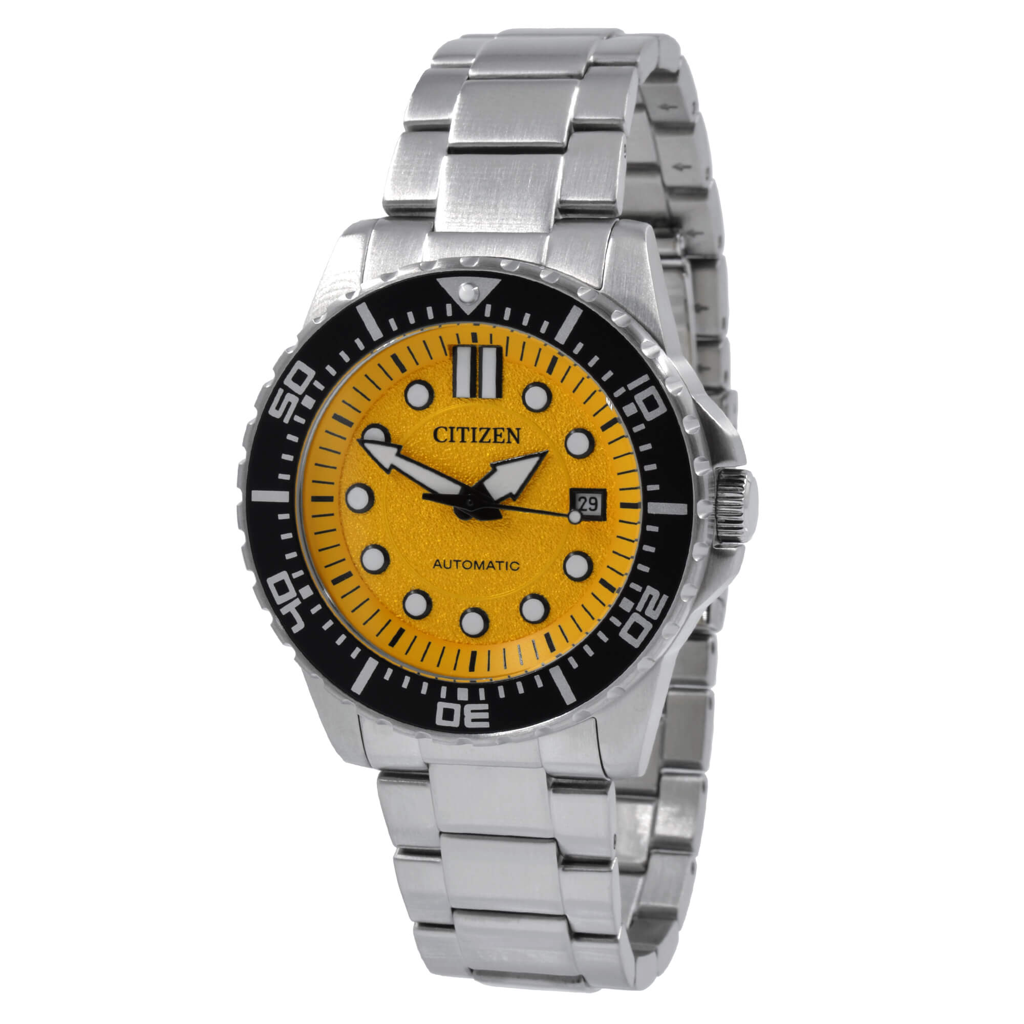 Citizen Men's Watch - Urban Mechanical Yellow Dial Silver Tone Bracelet ...