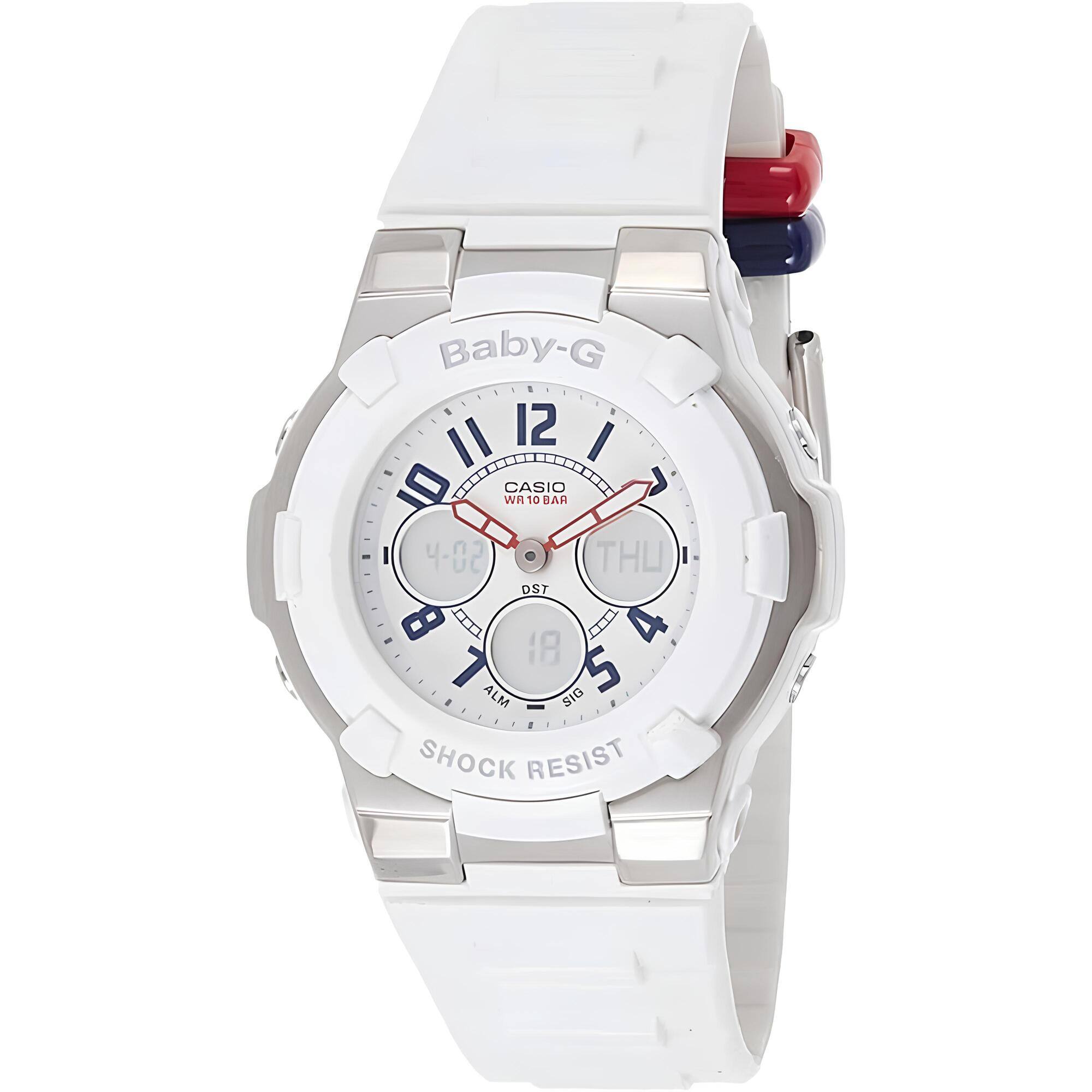 Casio Women's Watch - Baby-G White Analog-Digital Dial Strap World Tim