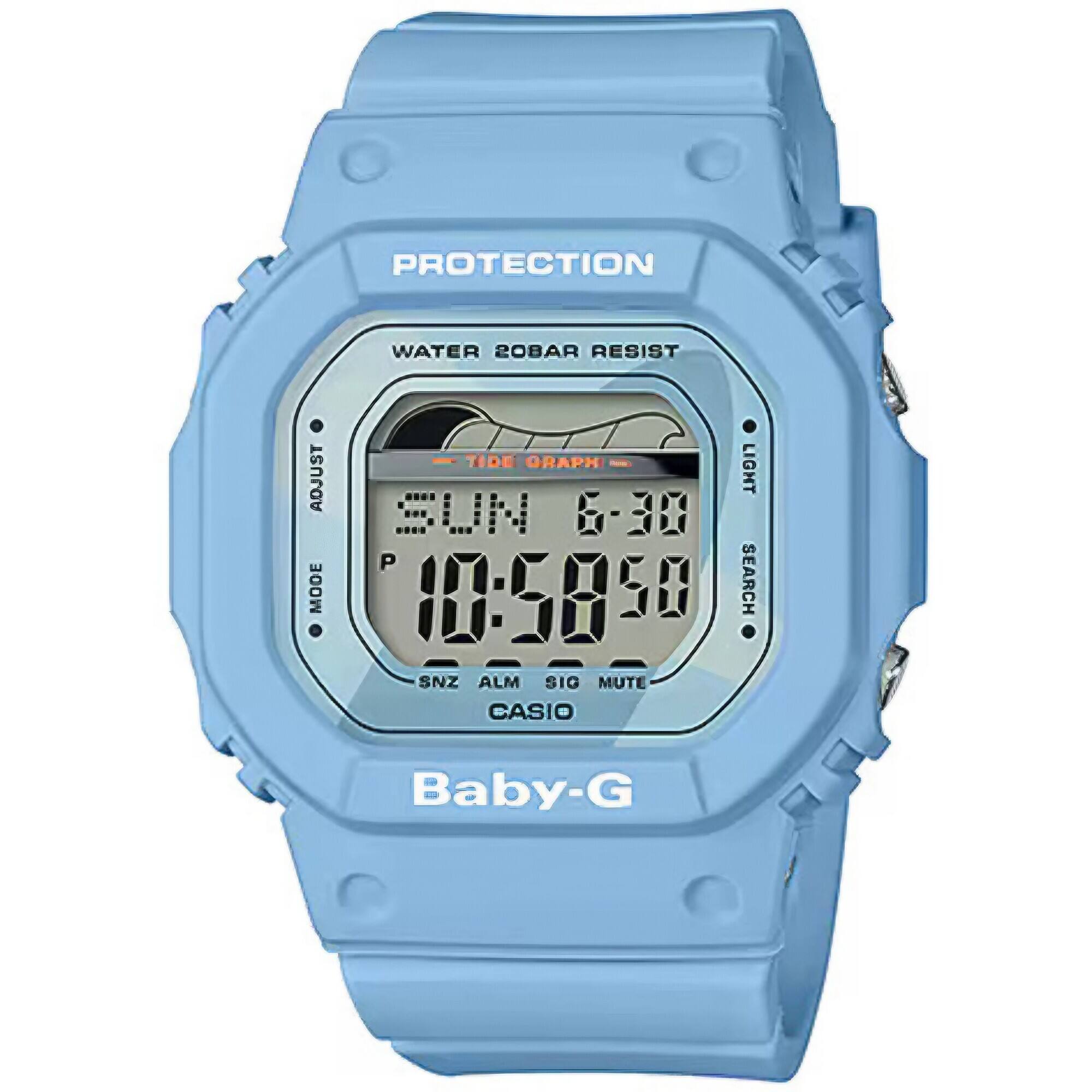 Casio Women's Watch - Baby-G World Time Blue Resin Strap Digital Dial