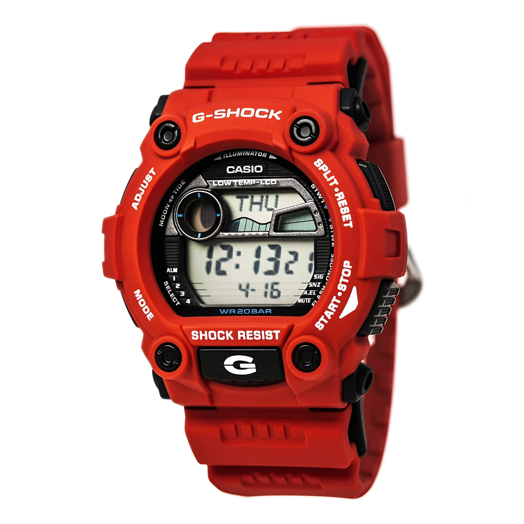 Casio Men's G-Shock Rescue Digital Dial Sport Red Resin Strap Alarm ...