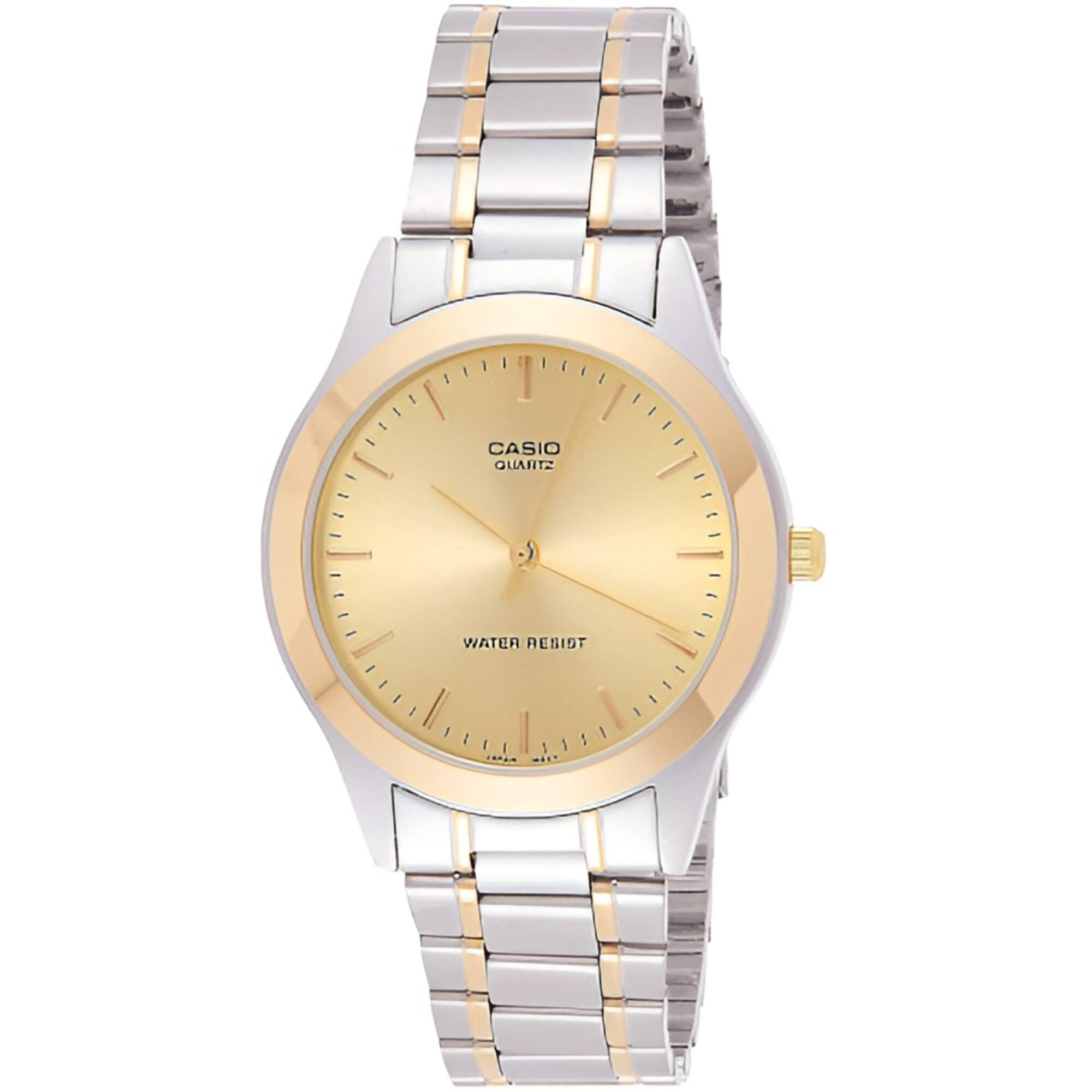 Casio Men's Watch - Core Quartz Gold Tone Dial Two Tone Bracelet | MTP