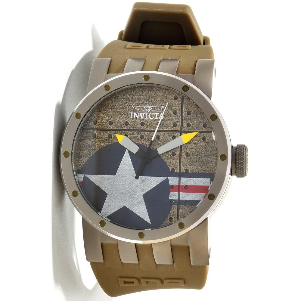 Invicta 11646 Men's DNA Bomber Green Dial Olive Green Rubber Strap Wat