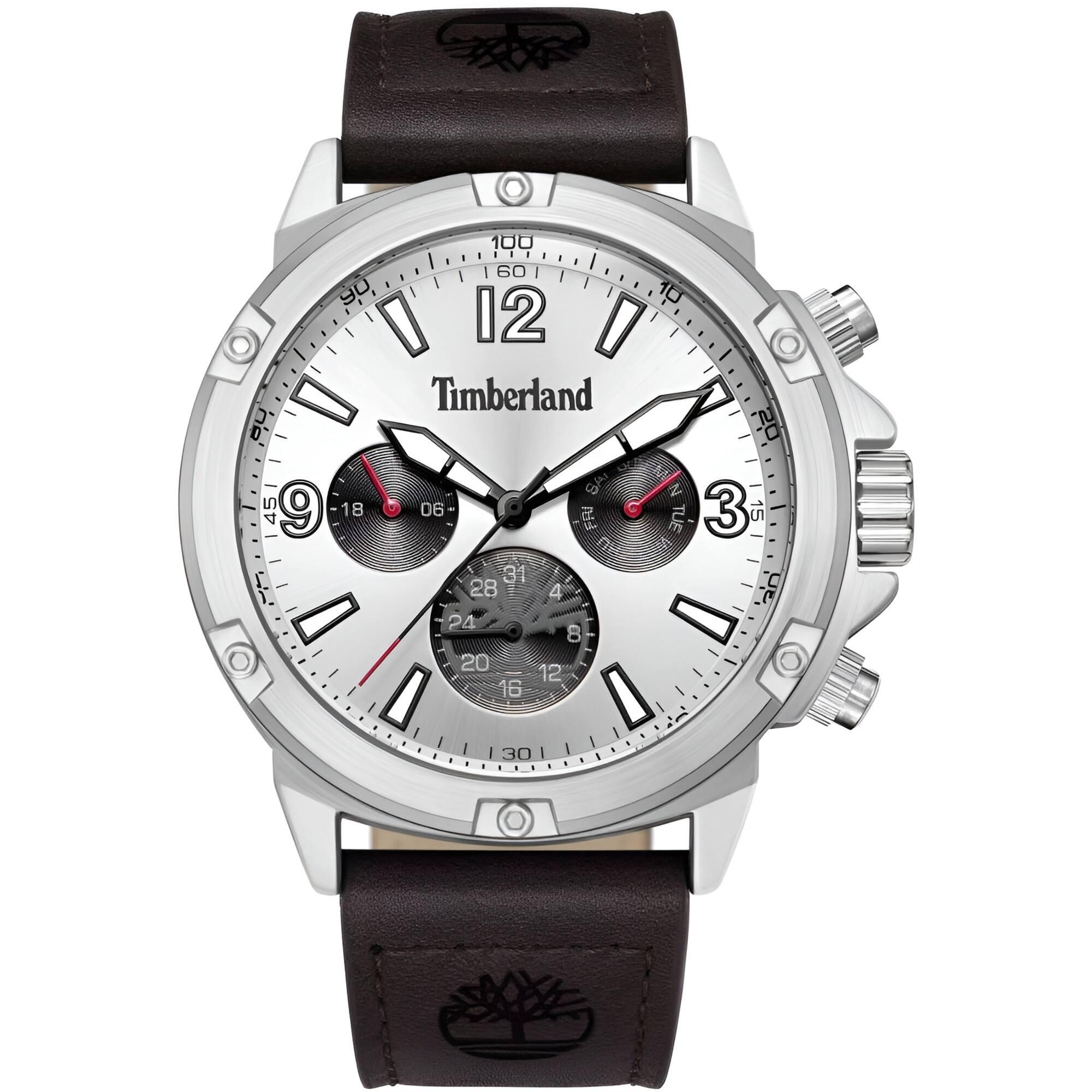 Timberland Men's Watch - Dress Sport Grey and Silver Dial Day-Date ...