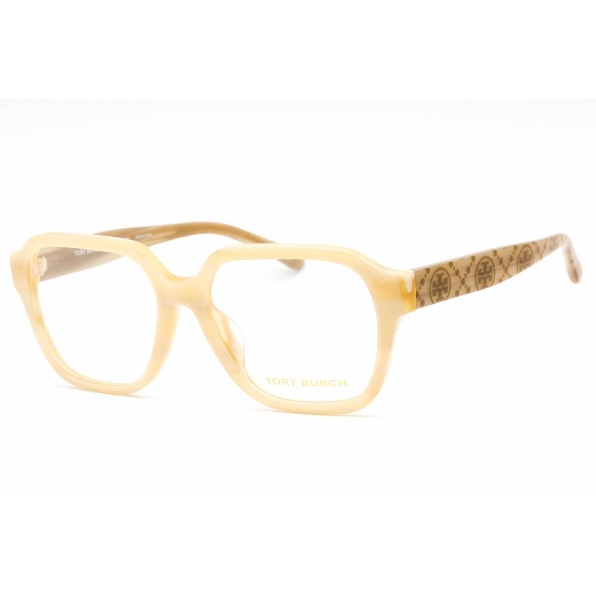 Tory Burch Women's Eyeglasses - Ivory Horn Plastic Square Frame | 0TY2
