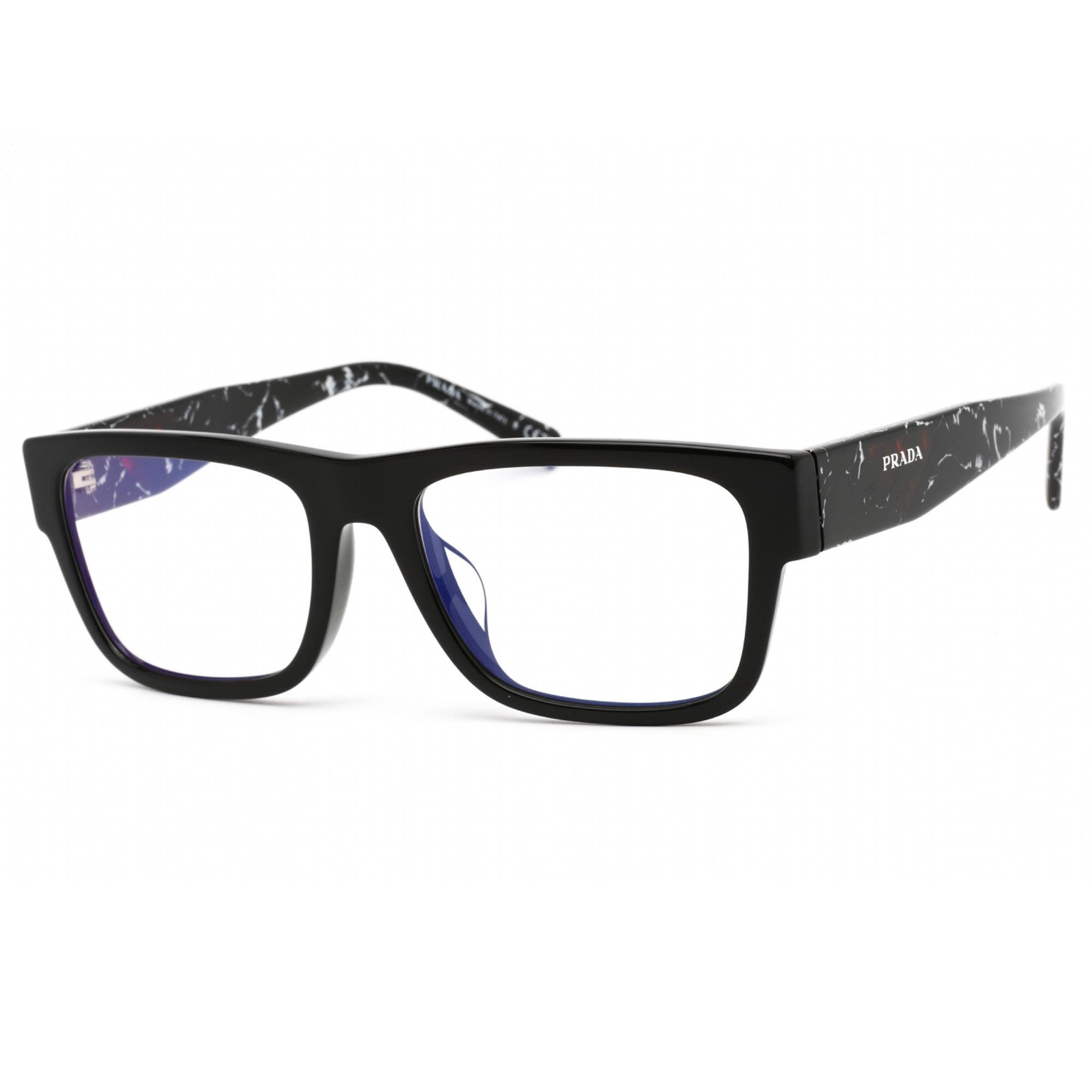 Prada Men's Eyeglasses - Black Rectangular Frame Clear Demo Lens | 0PR