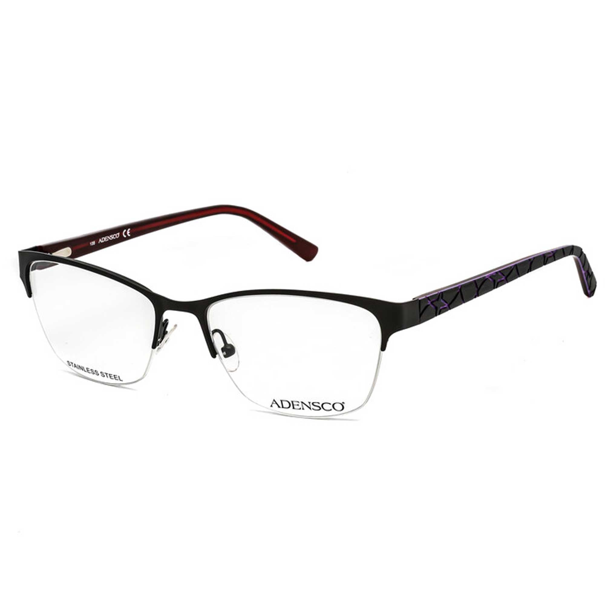 Adensco Women's Eyeglasses - Half Rim Rectangular Frame Demo Lens | Ad