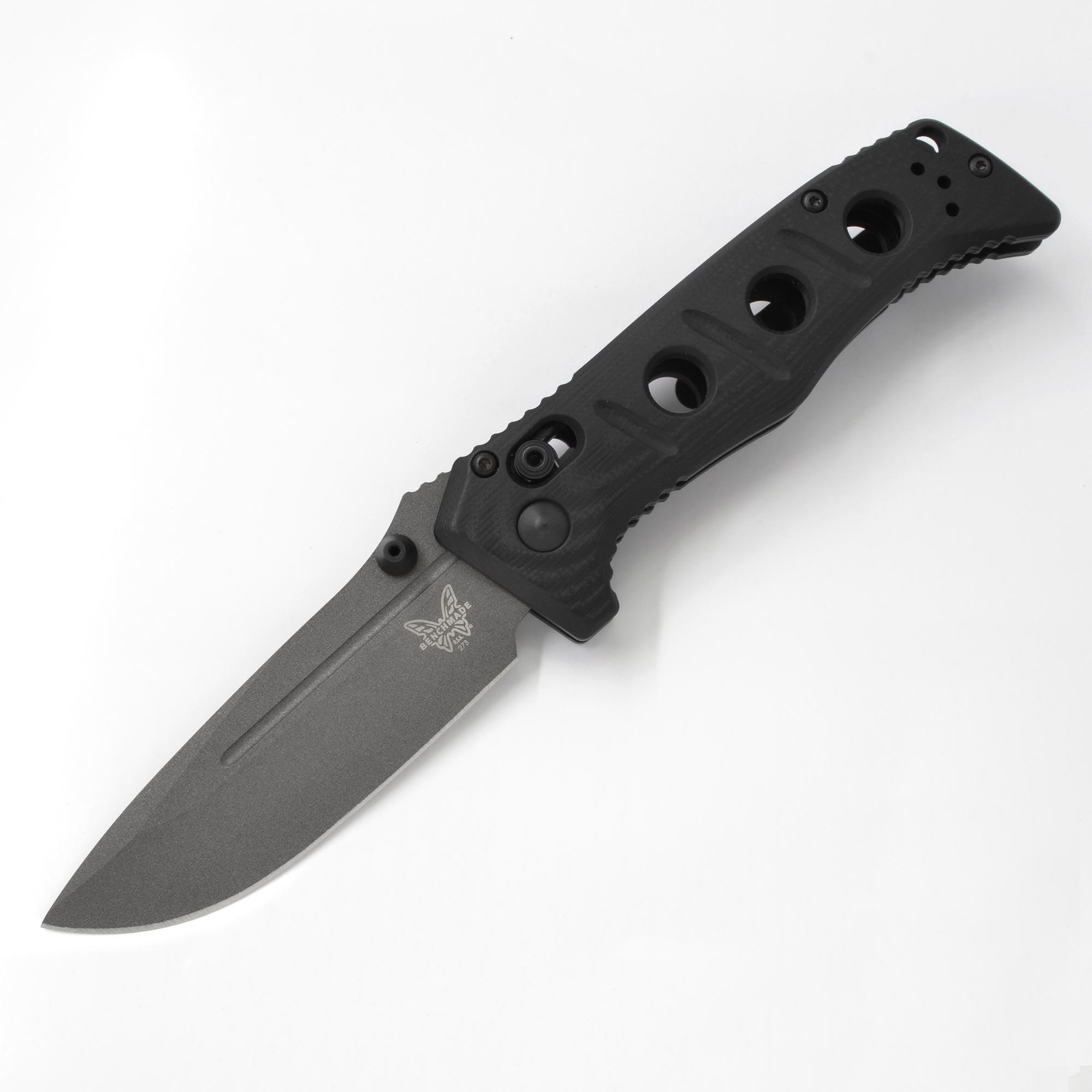Benchmade Folding Knife - Mini Adamas Tungsten Gray Blade Black G10 Ha