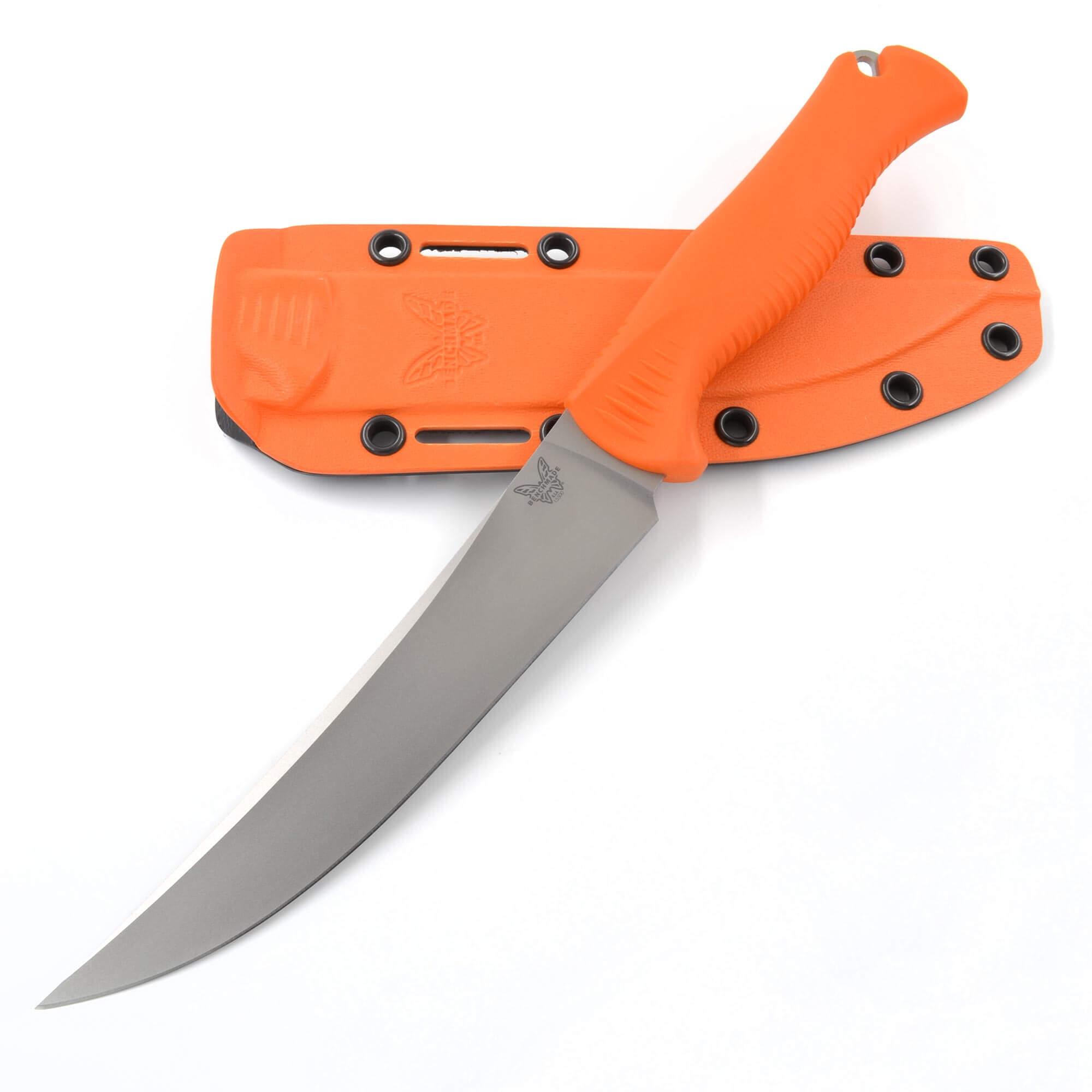 Benchmade Hunting Knife - Meatcrafter Orange Santoprene Handle Fixed ...