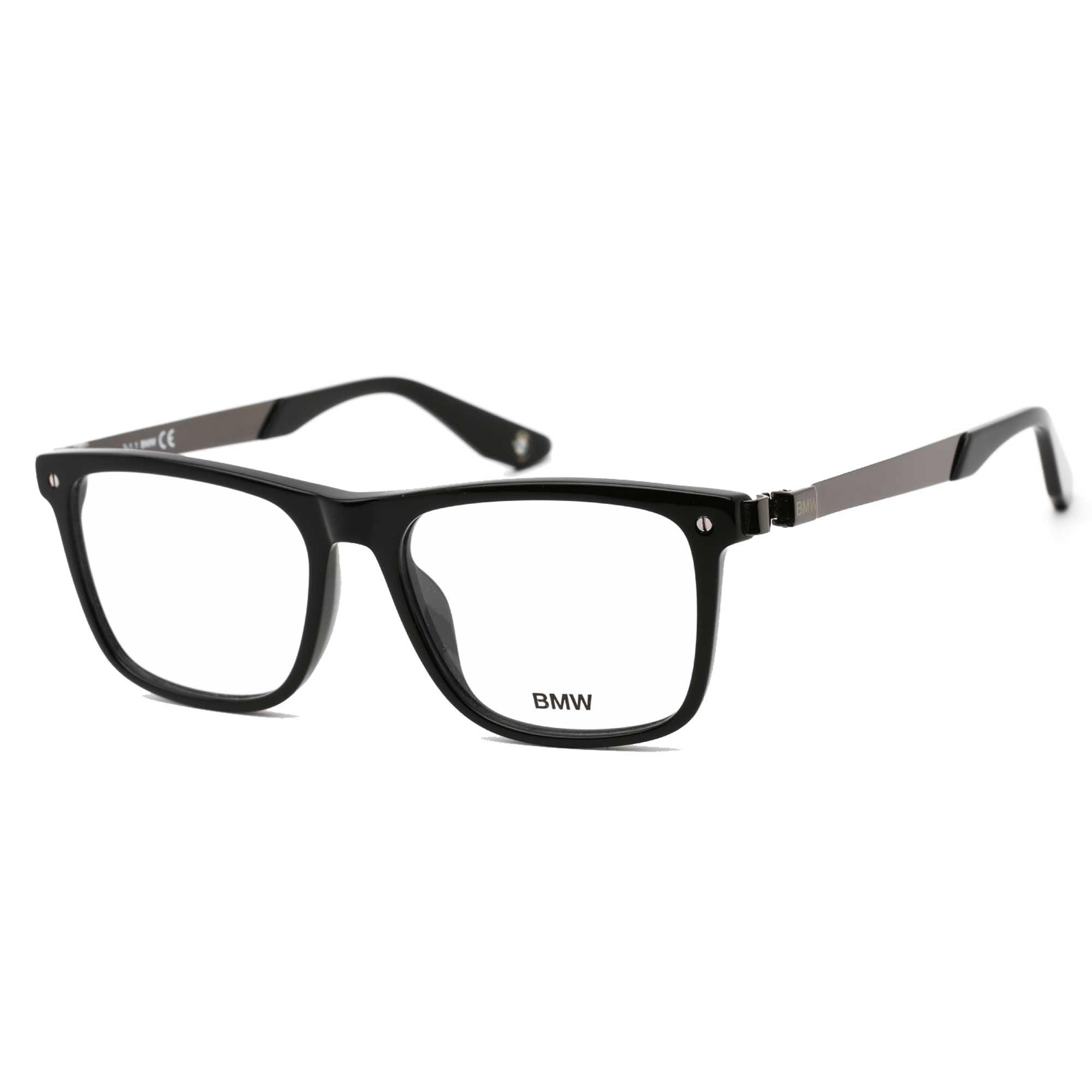 BMW Men's Eyeglasses - Shiny Black Full Rim Square Plastic Frame ...