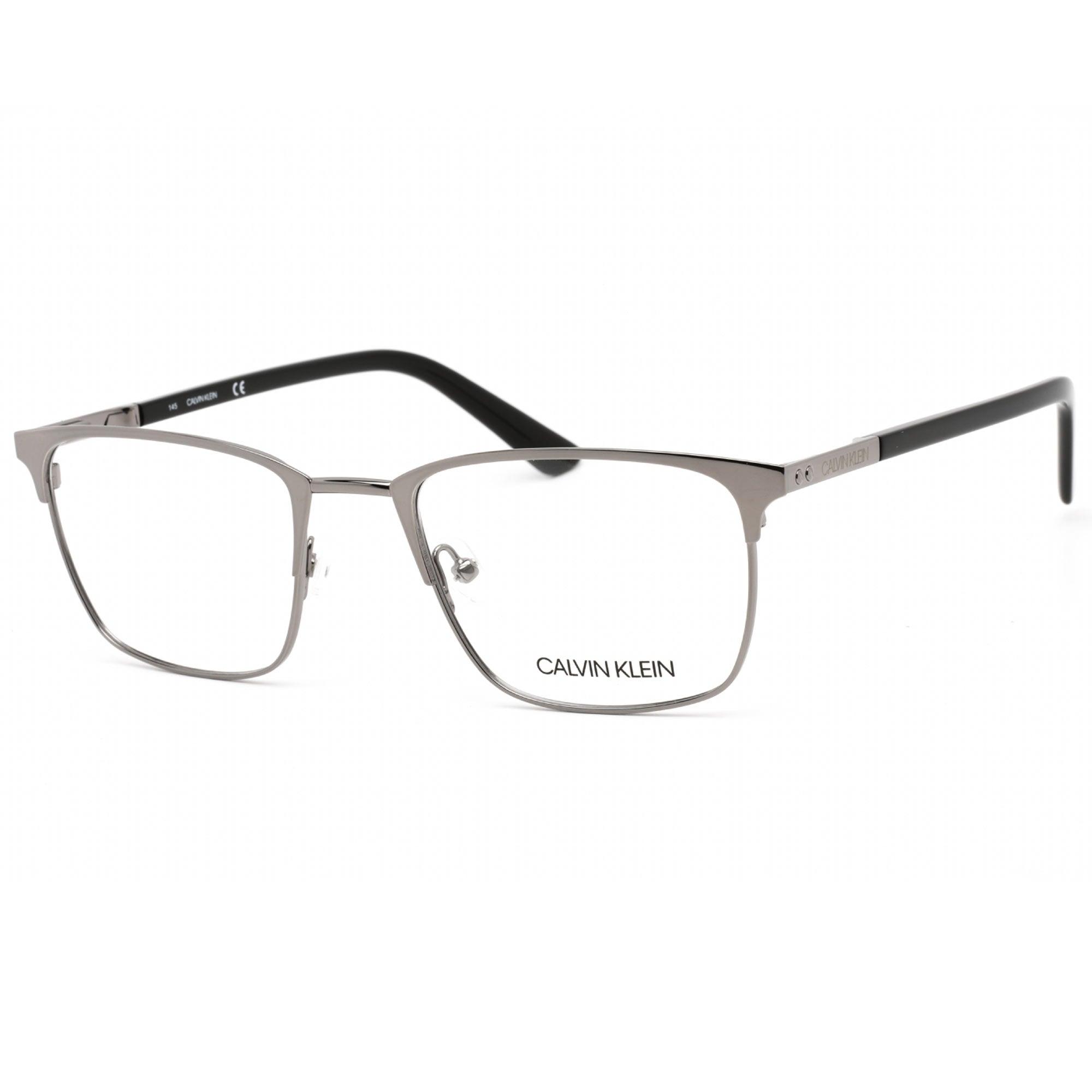 Calvin Klein Men's Eyeglasses - Shiny Gunmetal Rectangular Metal Frame