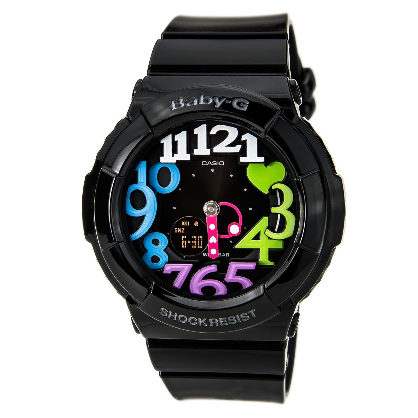 Casio Women's Baby G Ana-Digi Black Dial Black Resin Strap Alarm Watch